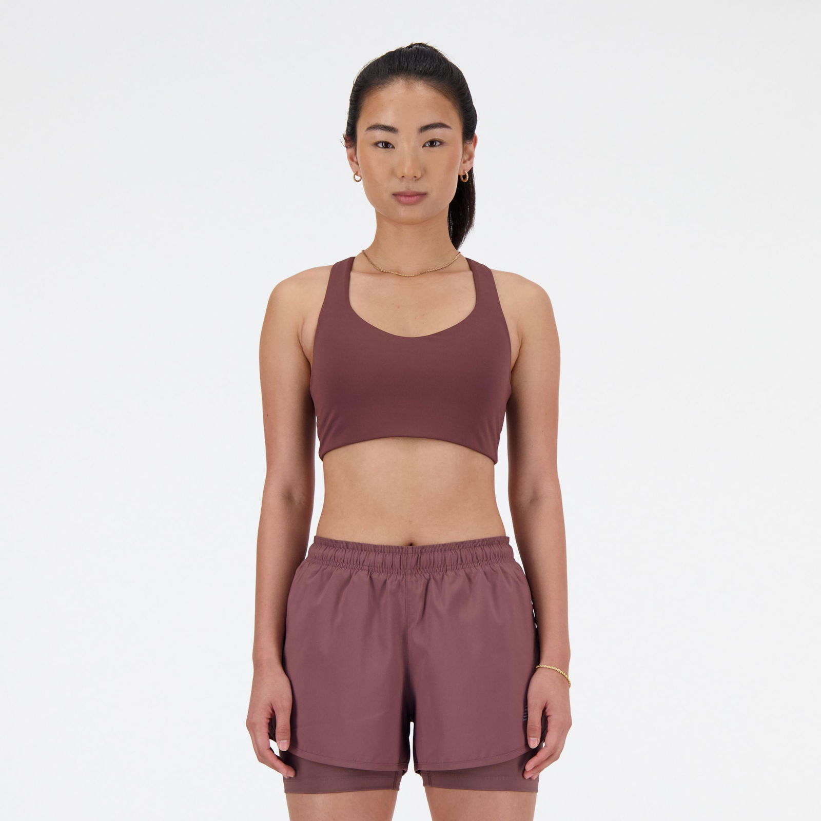 NEW BALANCE NB Power X Bra In Poly Knit in Brown | endource