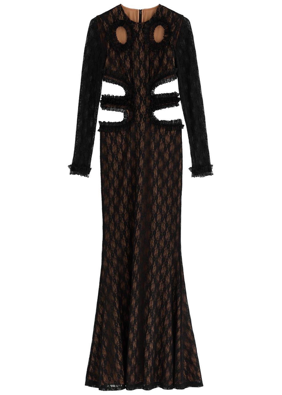 SELF-PORTRAIT Self-Portrait x Christopher Kane - Cut-Out Lace Maxi ...