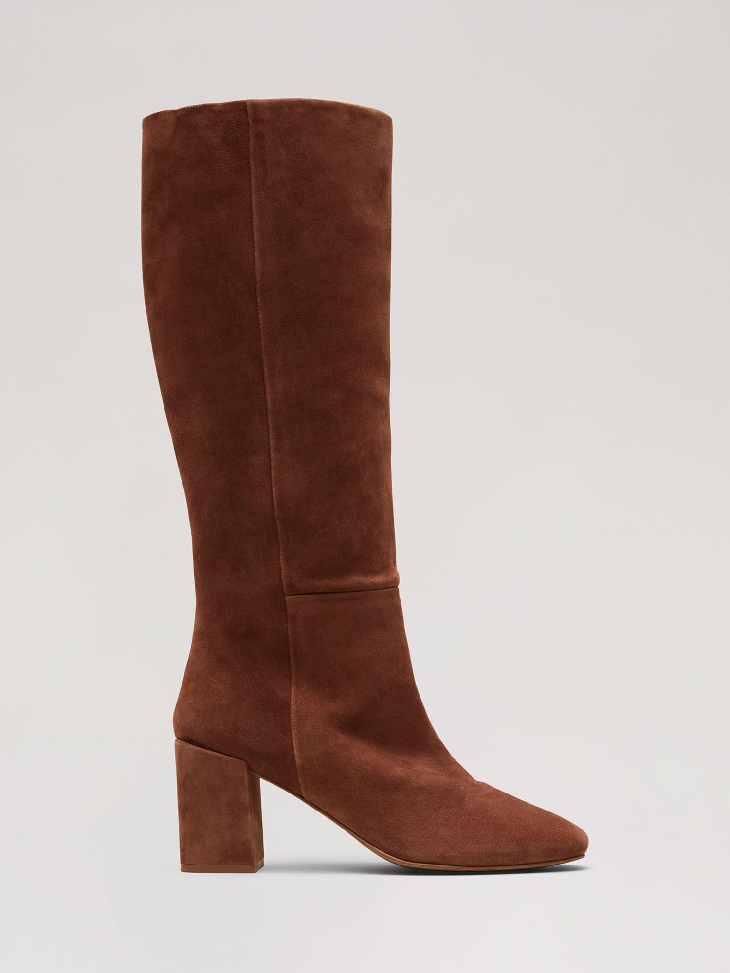 PHASE EIGHT Suede Knee Boots in Tan | endource