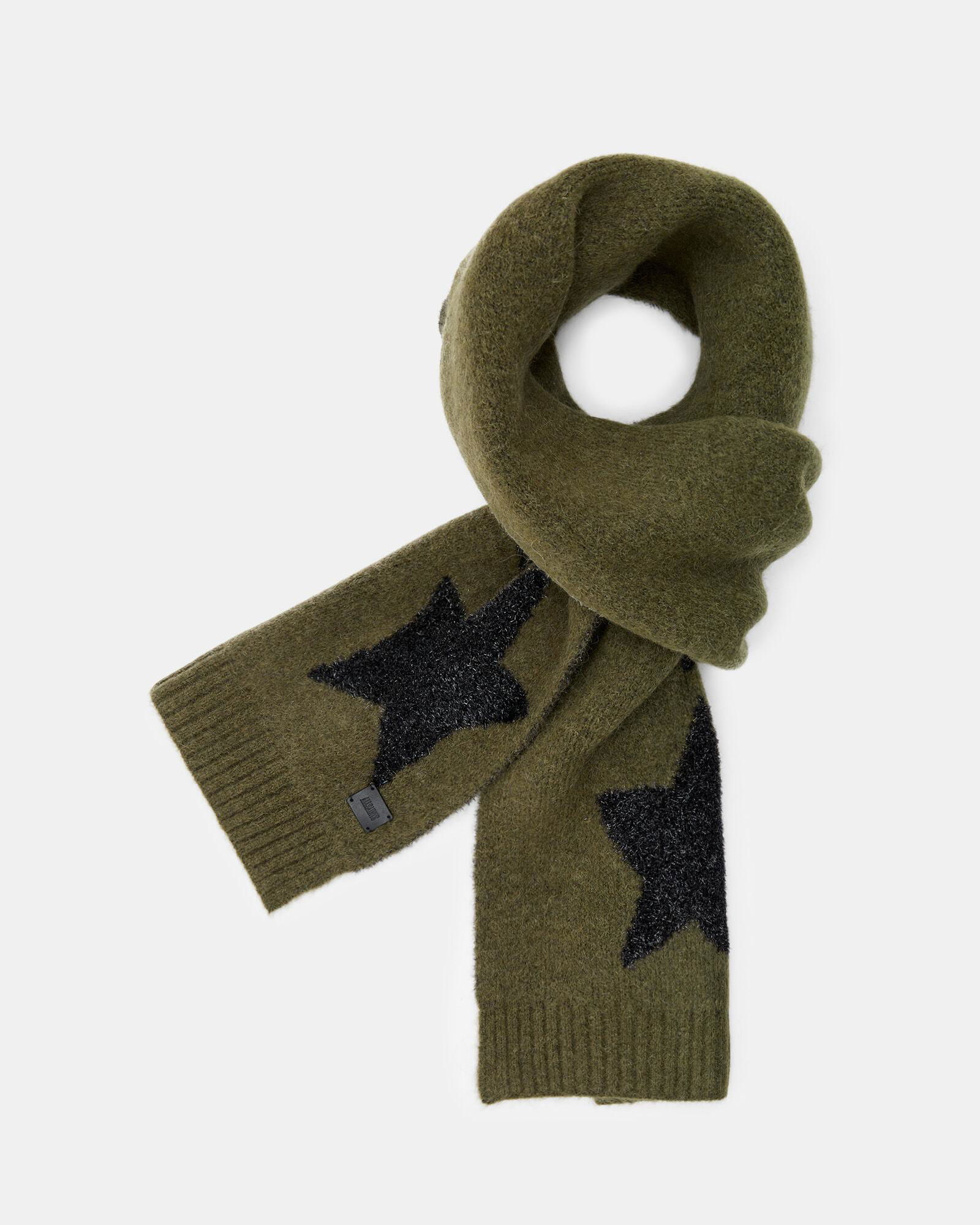 ALLSAINTS Star Tinsel Metallic Scarf in Neo Green | endource