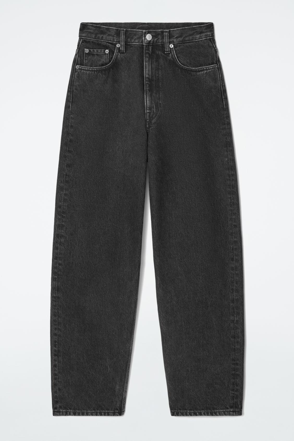 COS Bay Barrel-Leg Jeans in BLACK | endource