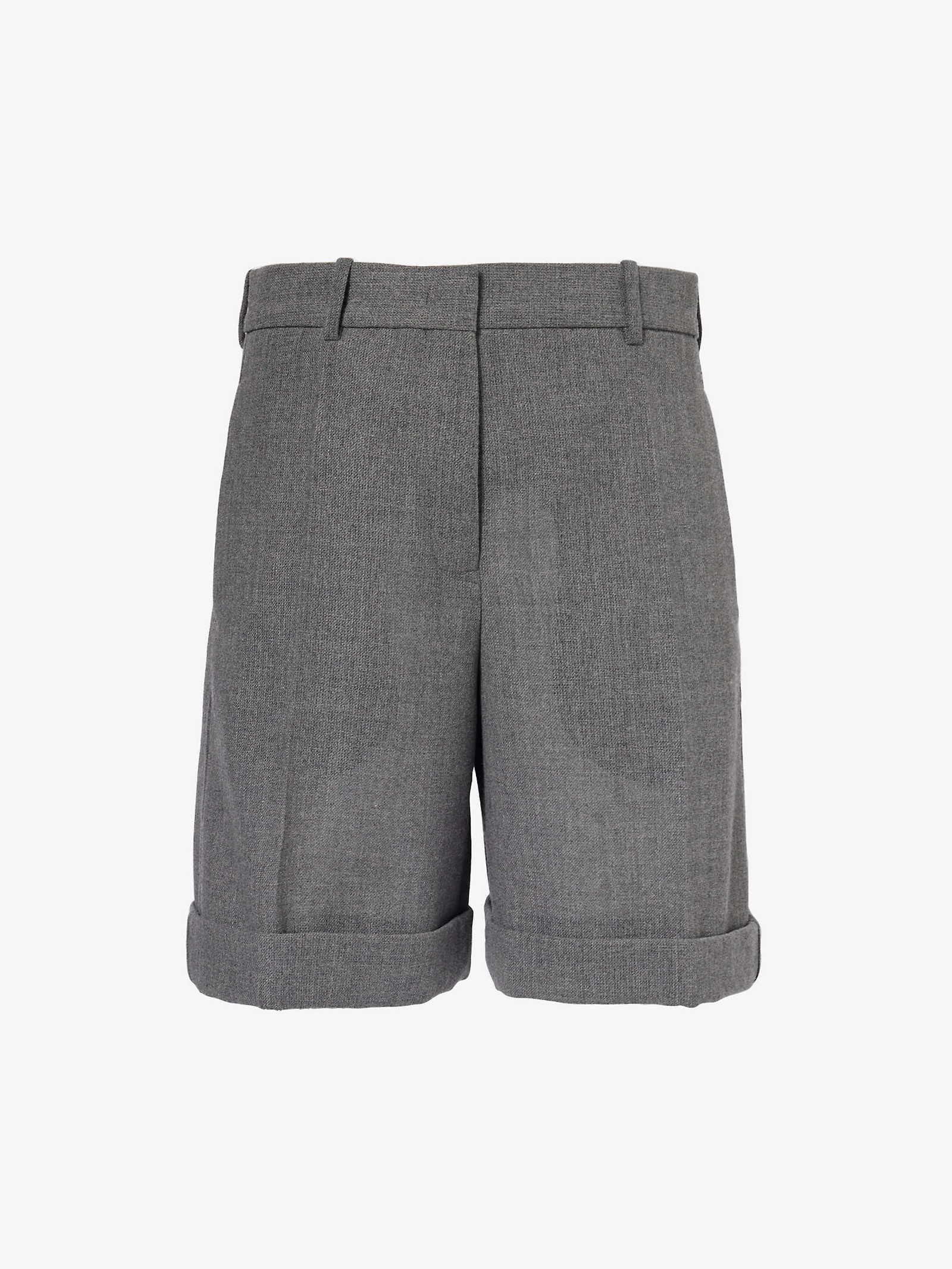 JIL SANDER Pressed-Crease Wool Shorts in Volcanic Glass | Endource