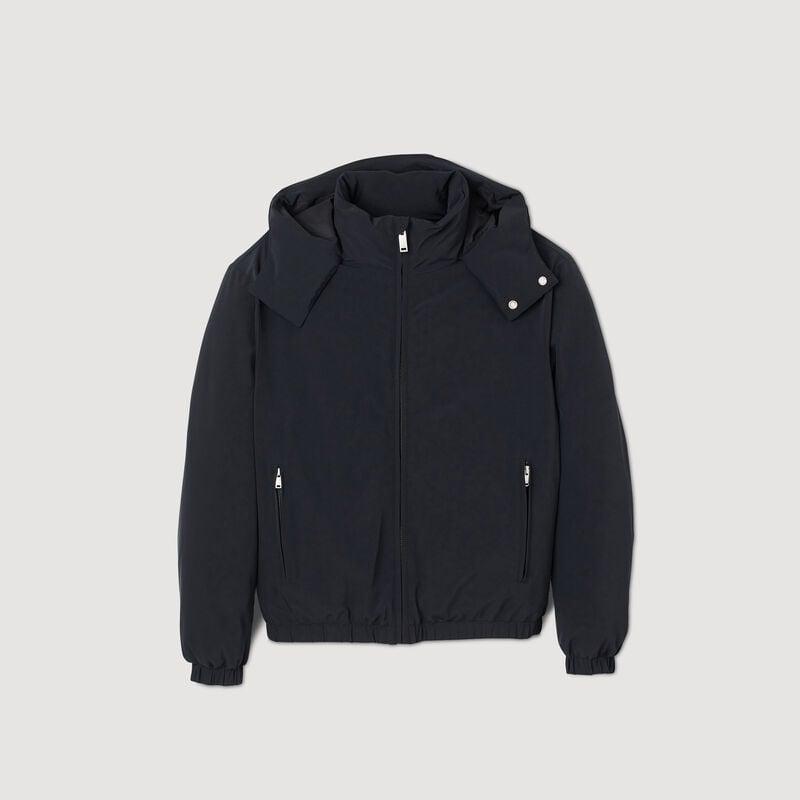 SANDRO Hooded Jacket in Navy Blue | endource
