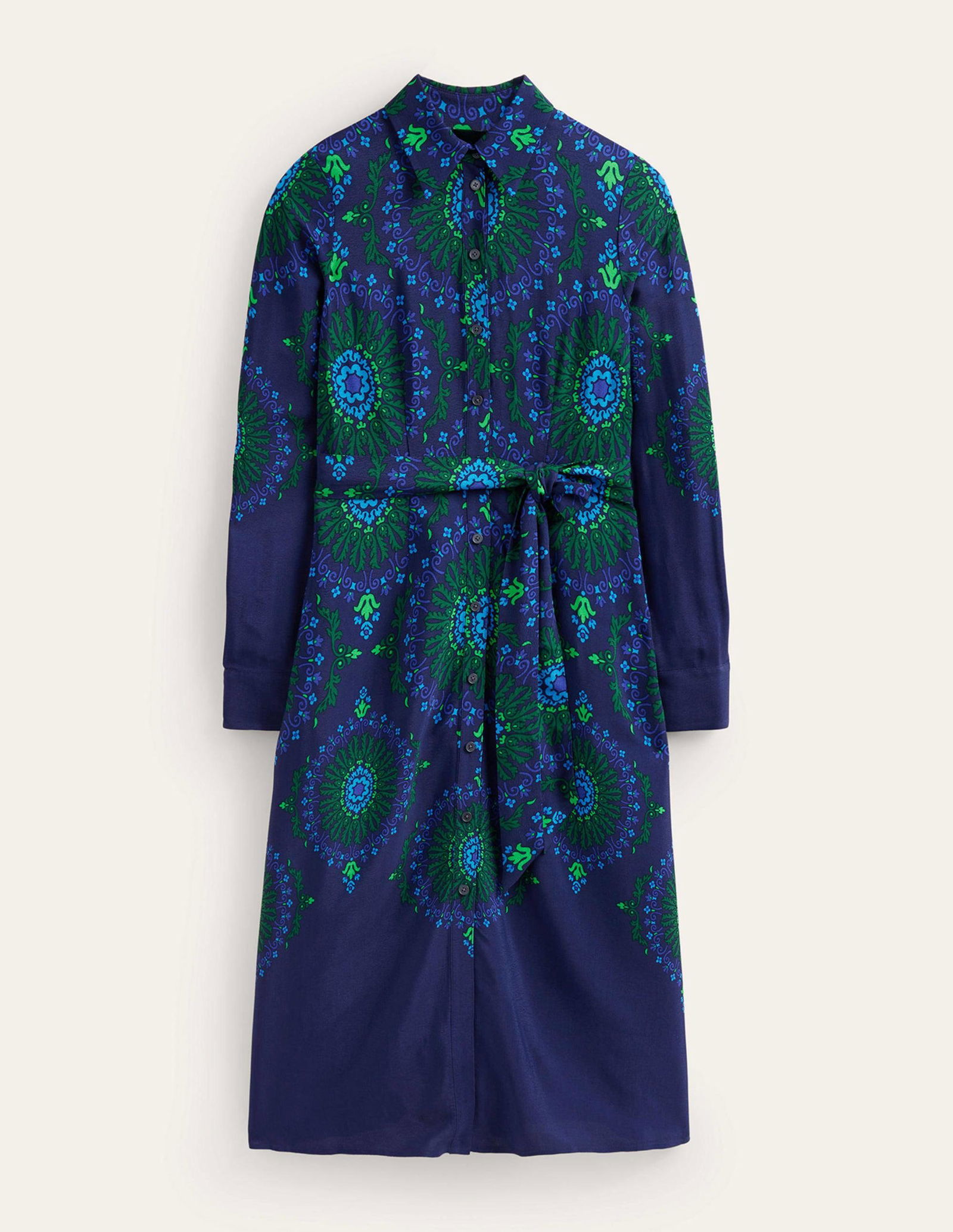 BODEN Kate Midi Shirt Dress in French Navy, Artizian Geo | endource