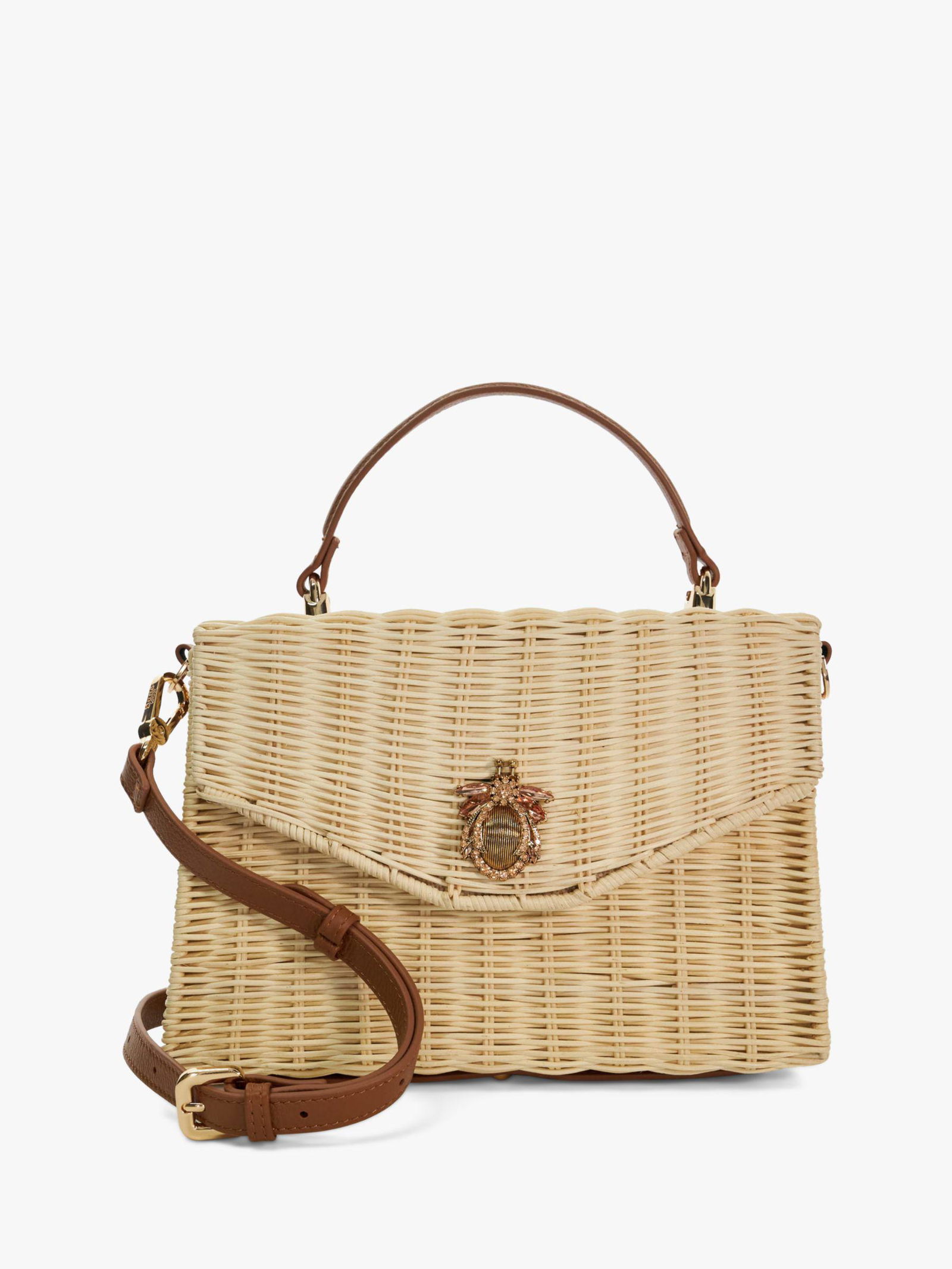 DUNE Delliha Rattan Cross Body Bag in Natural | Endource