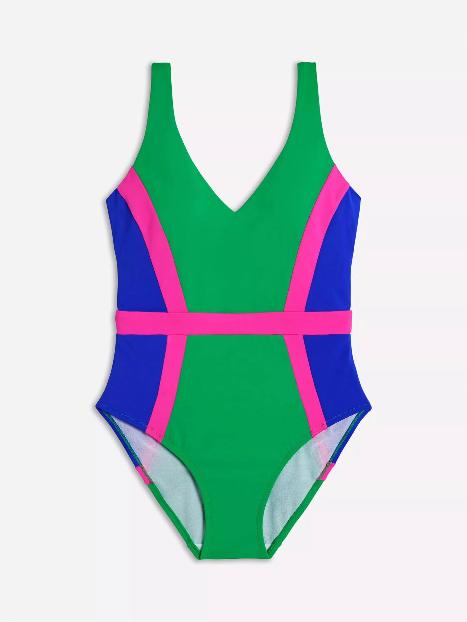 BODEN Syros Colour Block Swimsuit in Green/Multi | endource