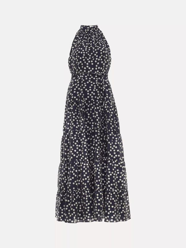 PHASE EIGHT Nita Spot Halter Neck Dress | endource