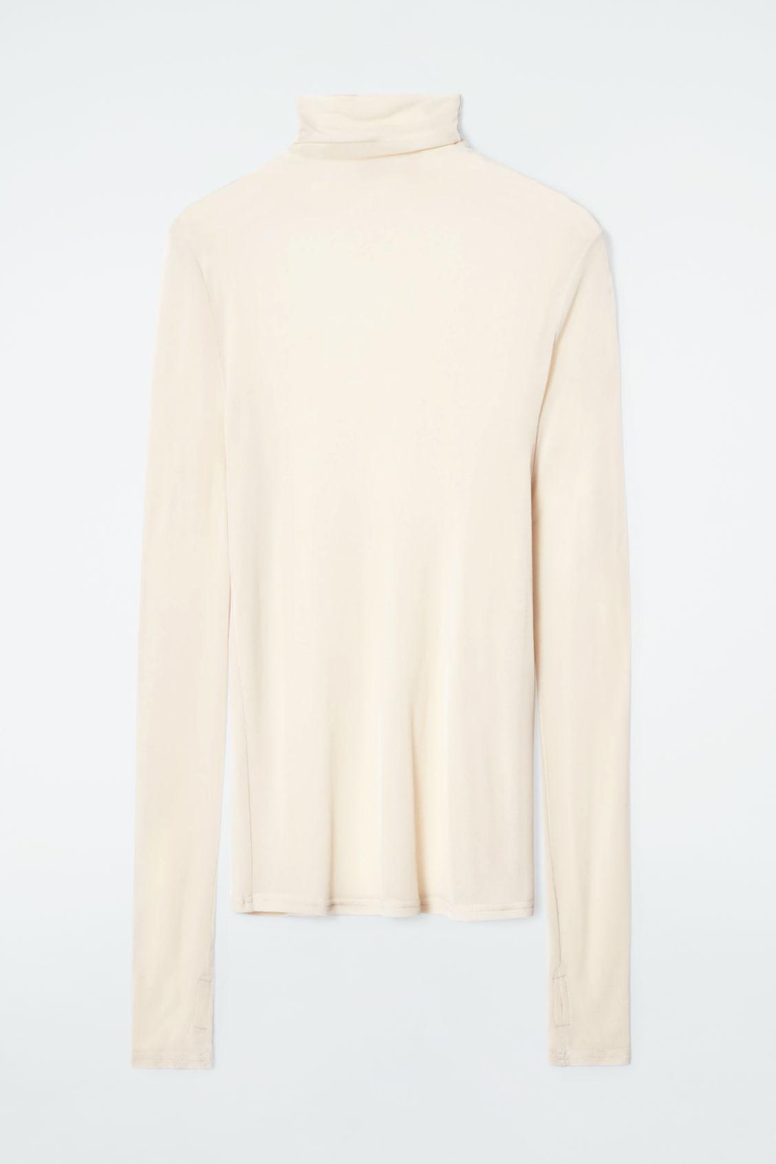 COS Slim Silk Turtleneck Top | endource