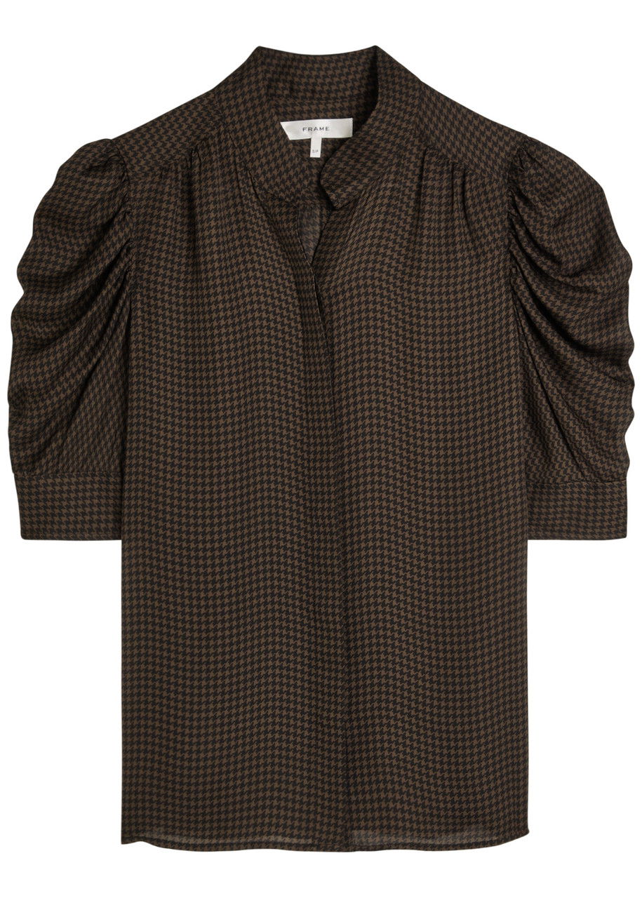 FRAME The Houndstooth Gillian Silk Top | endource