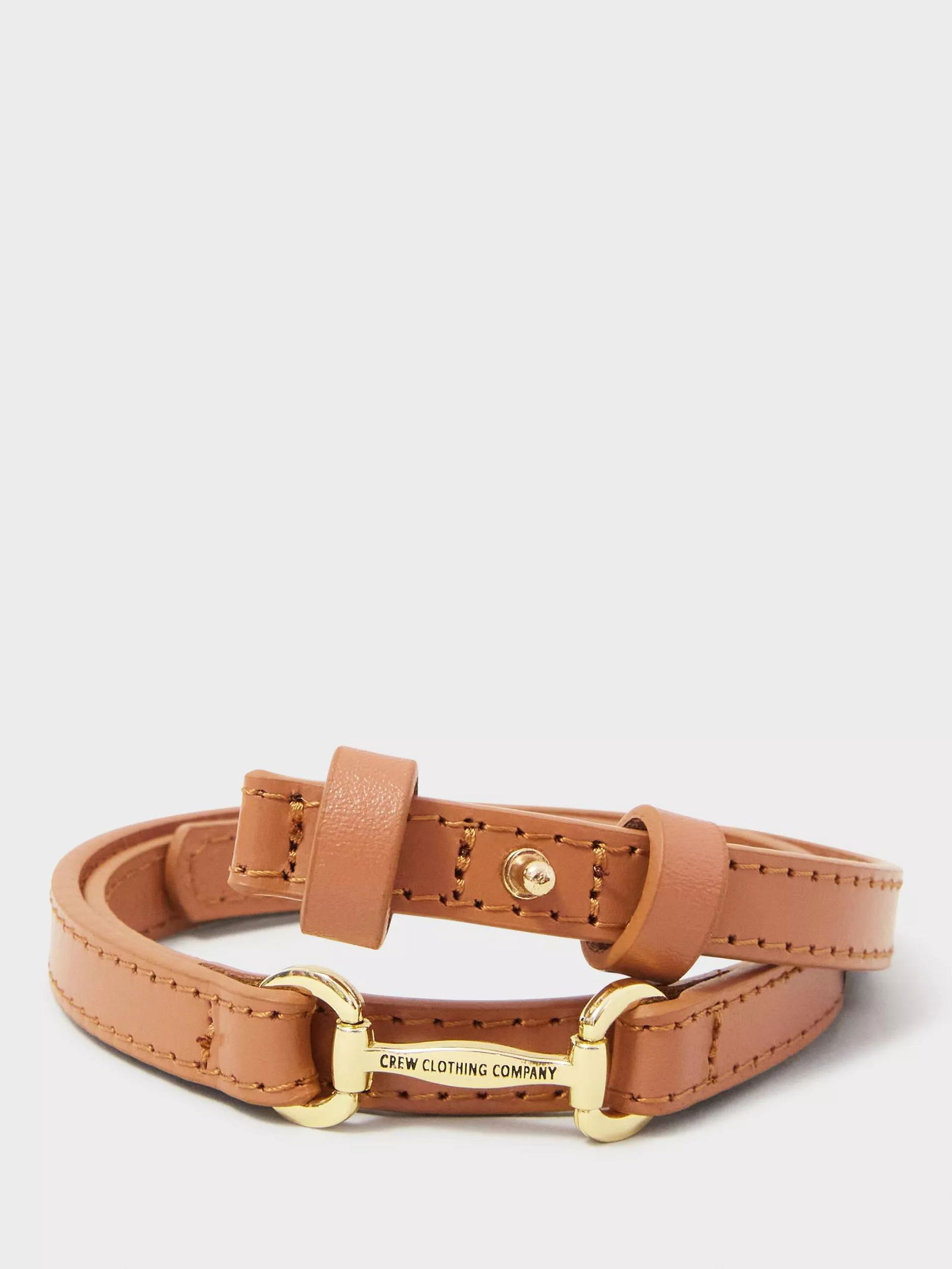 CREW CLOTHING Leather Skinny Snaffle Waist Belt in Tan | endource