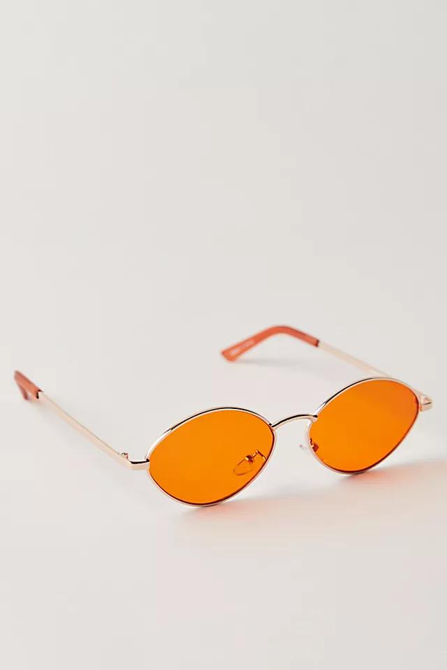 FREE PEOPLE Spaced Out Sunnies in Silver Fire Red | endource