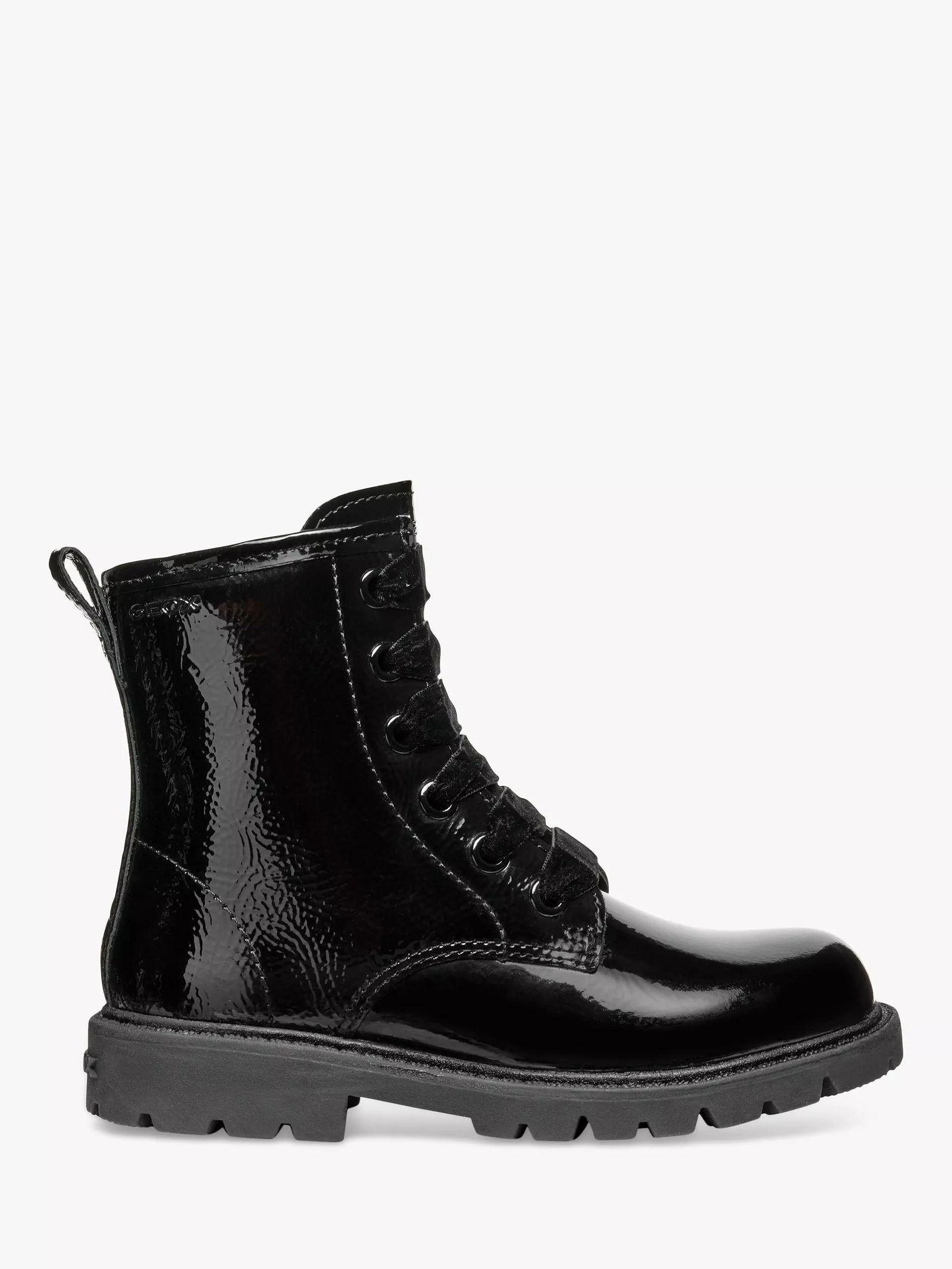 Geox Shaylax Patent Leather Ankle Boots in Black | endource