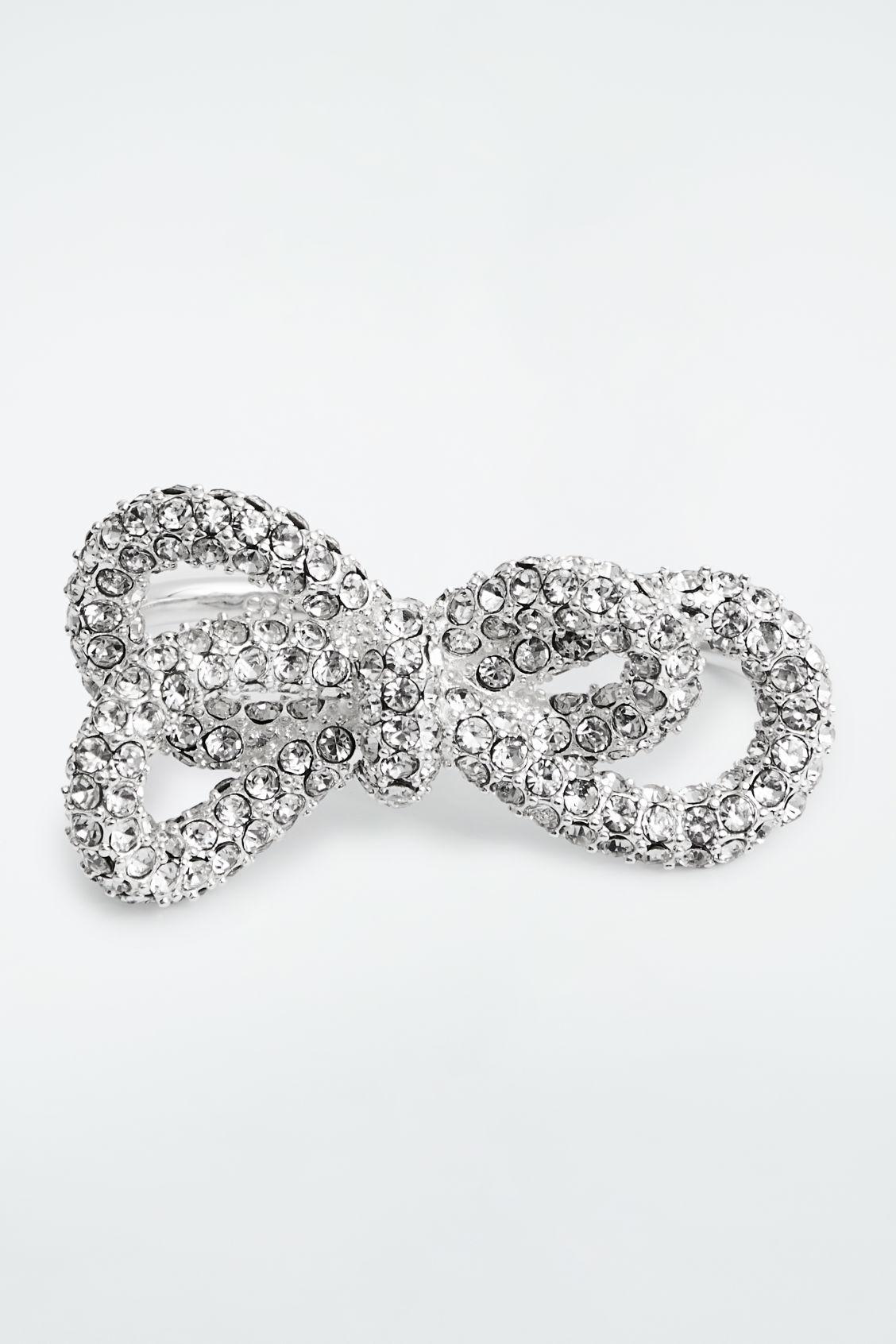 COS Knotted Bow Crystal Double-Finger Ring in SILVER | endource