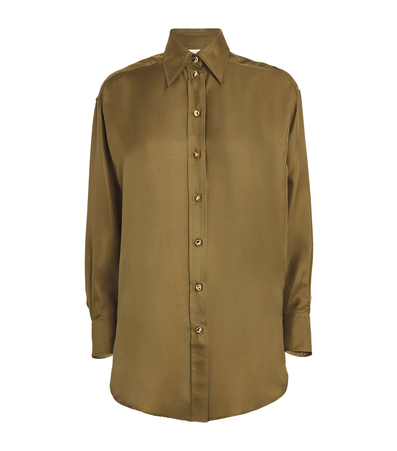 ZIMMERMANN Silk Crush Shirt in Green | endource