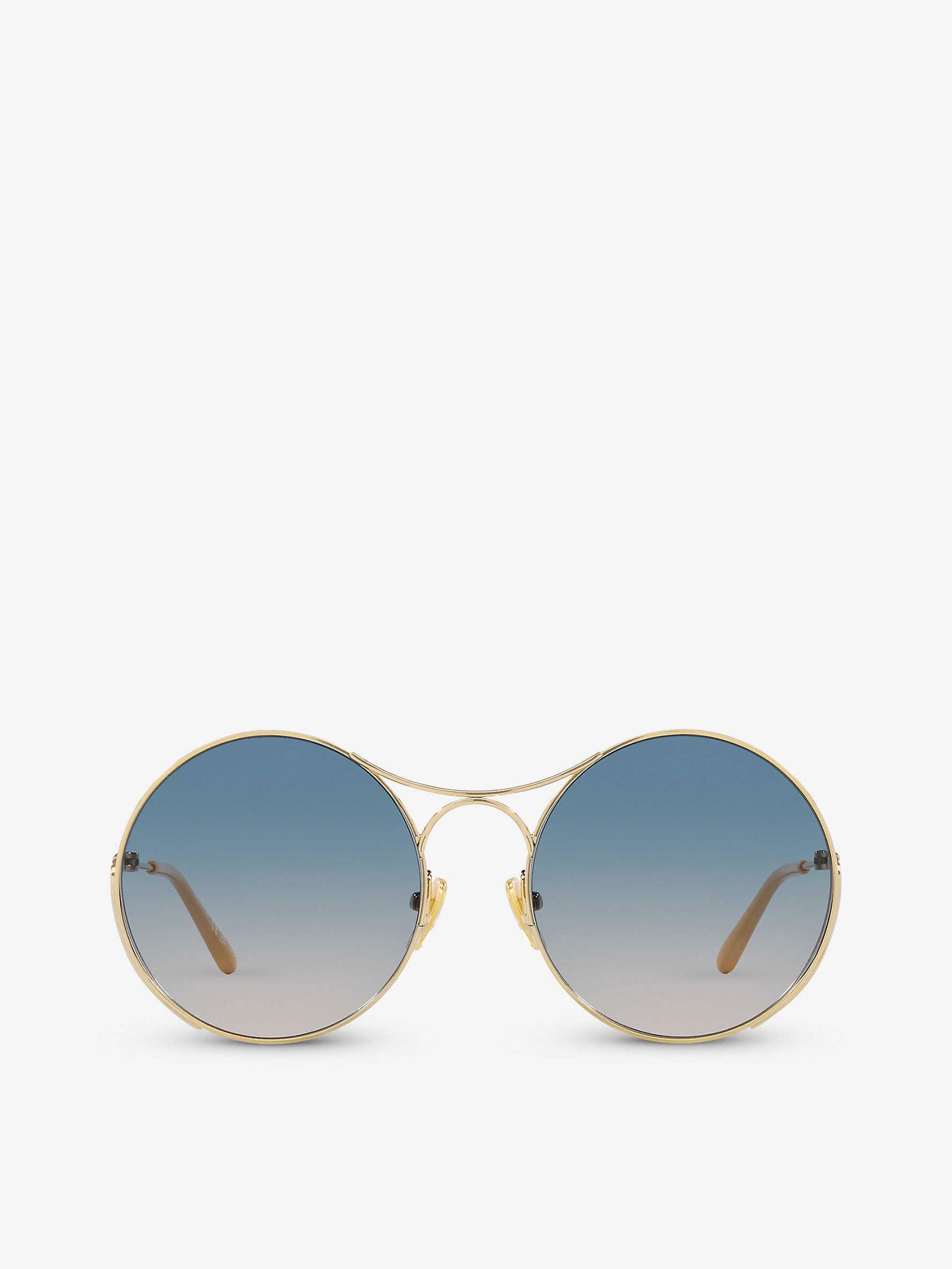 CHLOÉ CH0166S Round-Frame Metal Sunglasses in GOLD | Endource