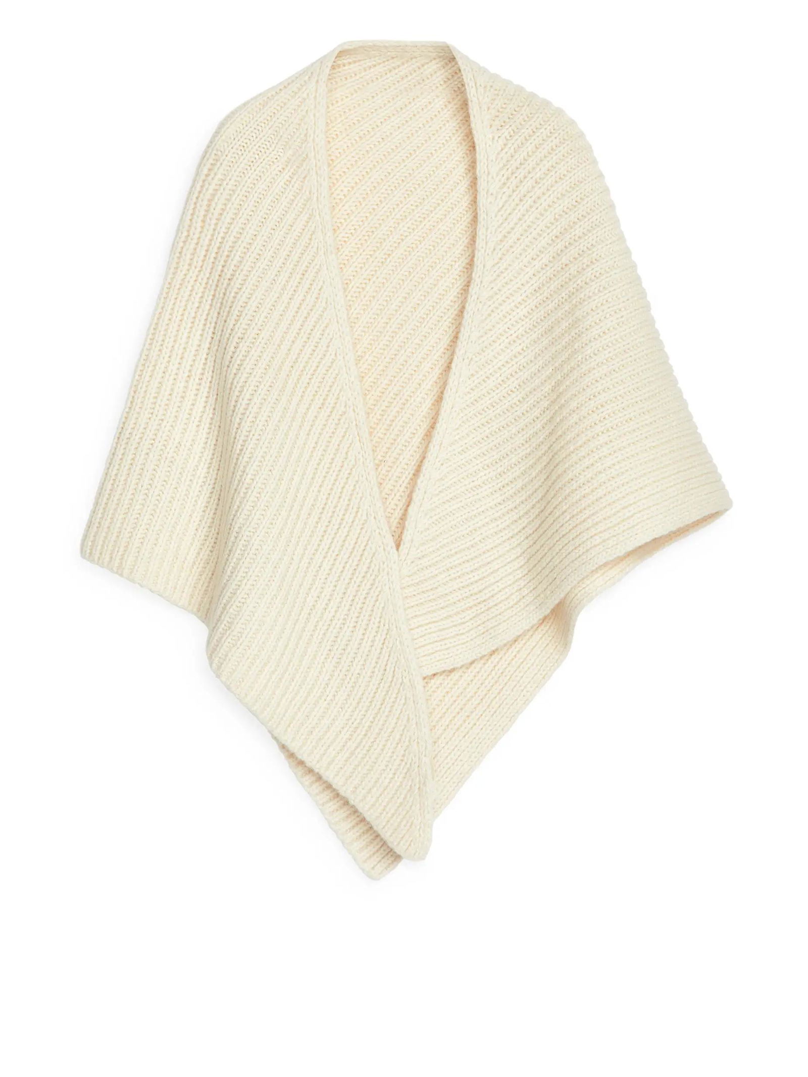 ARKET Rib Triangle Scarf in White | Endource