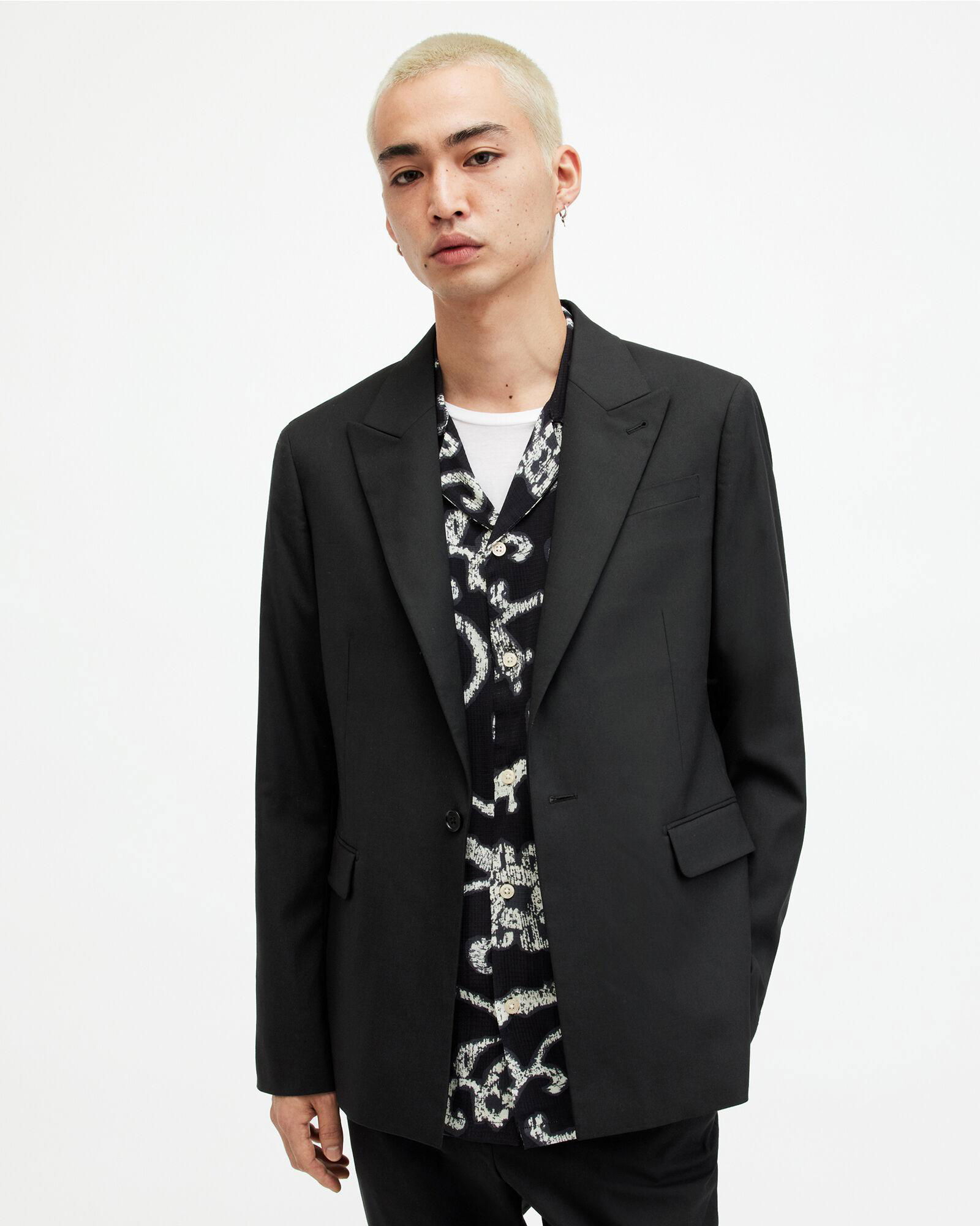 ALLSAINTS Dima Stretch Skinny Fit Blazer in Black | Endource