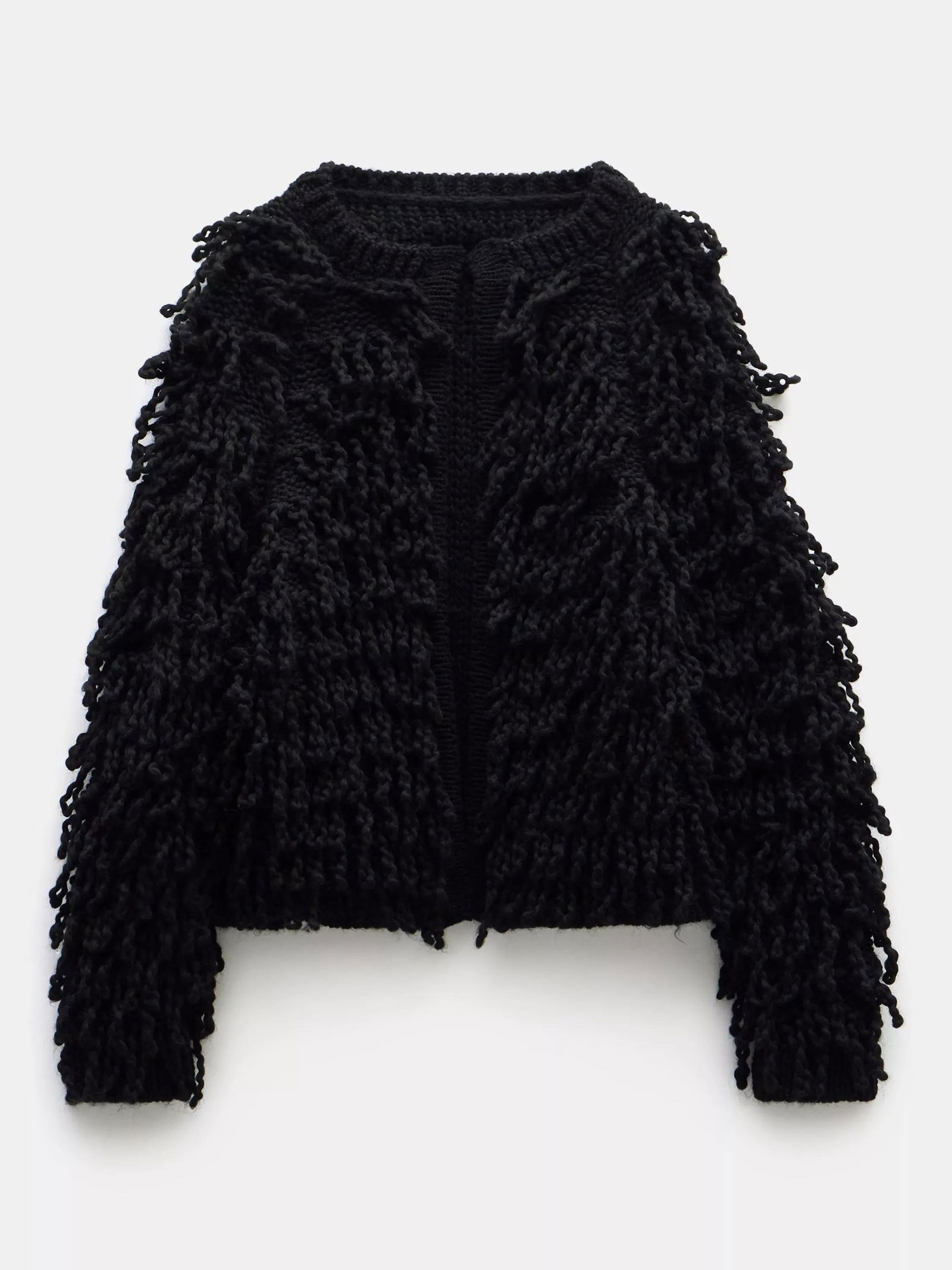 HUSH Leah Loop Open Neck Cardigan in Black | endource