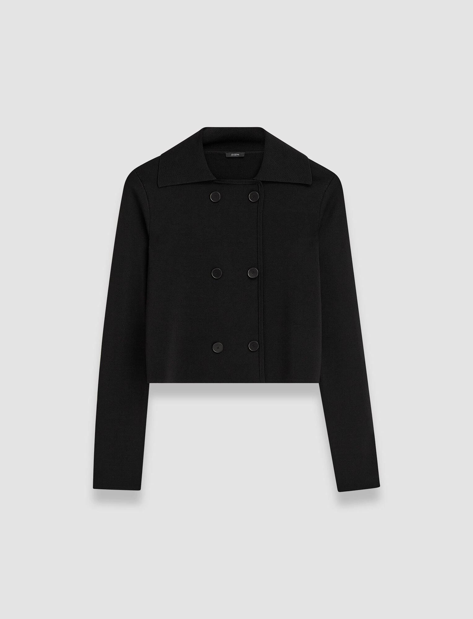 JOSEPH Milano Knit Stretch Short Jacket in Black | Endource