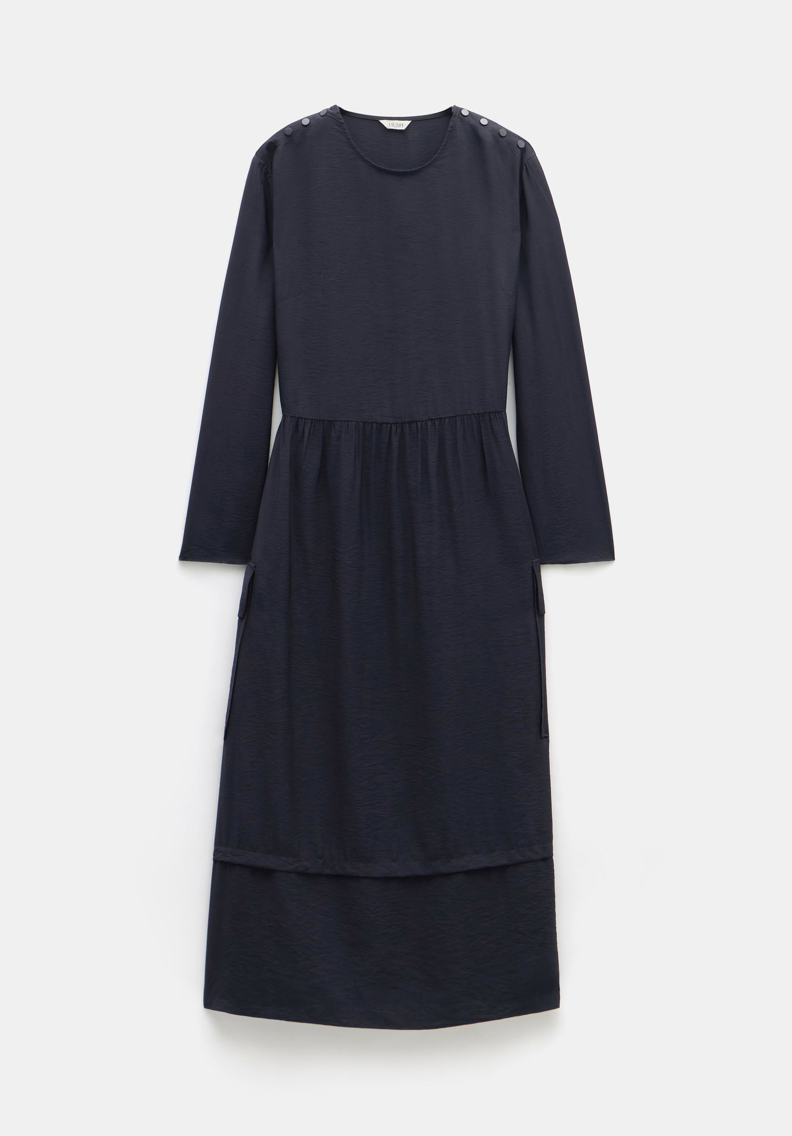 HUSH Cristina Utility Maxi Dress in Black | endource