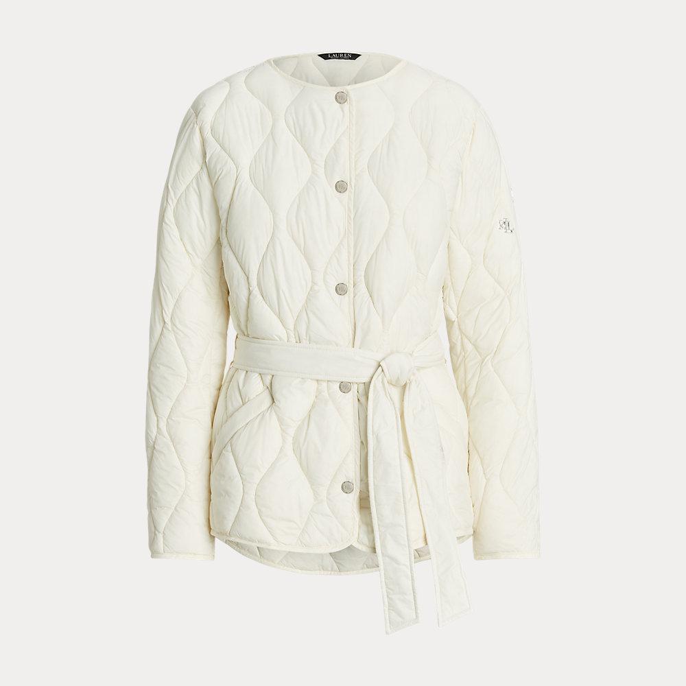 LAUREN RALPH LAUREN Belted Onion-Quilted Jacket in Green | endource