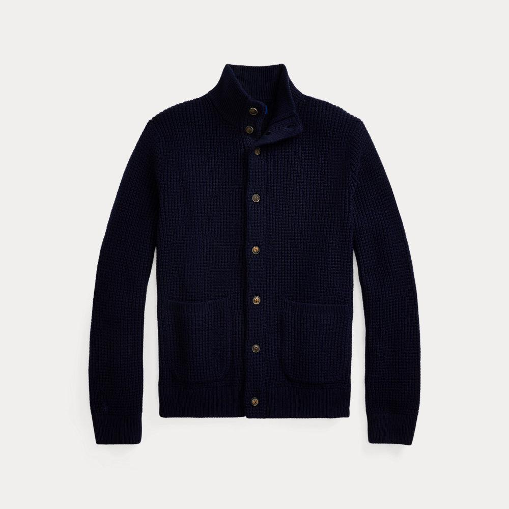 POLO RALPH LAUREN Waffle-Knit Wool-Cotton Cardigan | endource