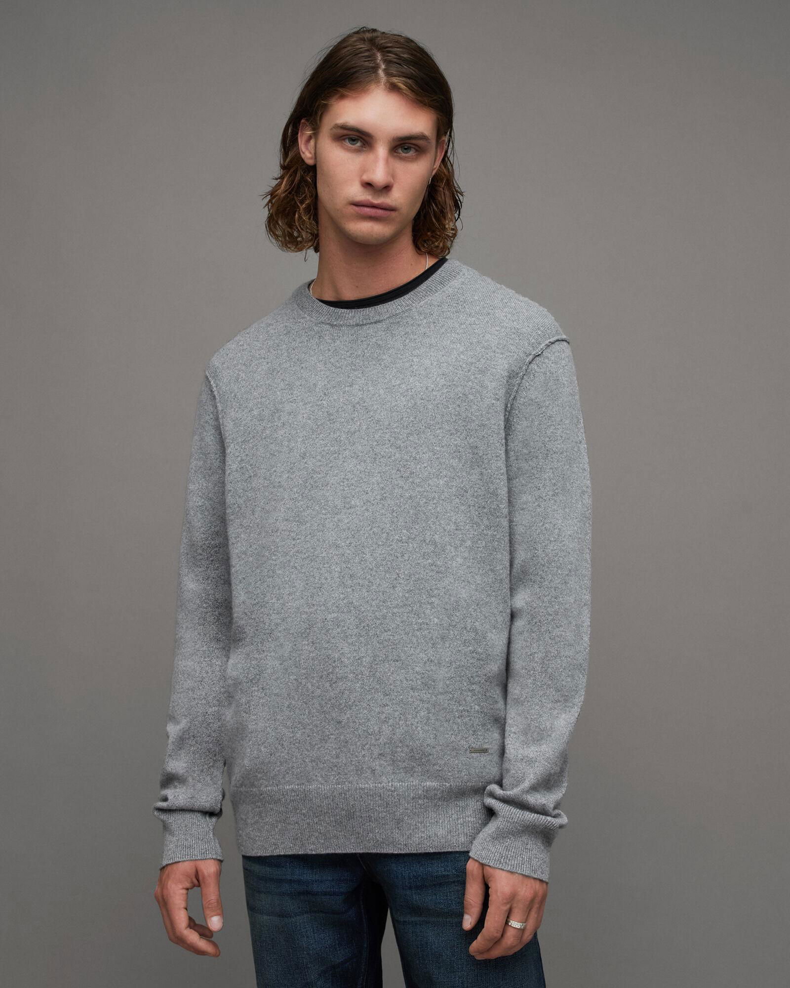 ALLSAINTS Finn Cashmere Jumper in Grey Marl | endource