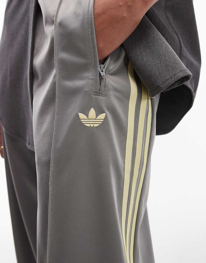 ADIDAS ORIGINALS X ASOS Firebird Loose Track Pants In Grey And Yellow ...