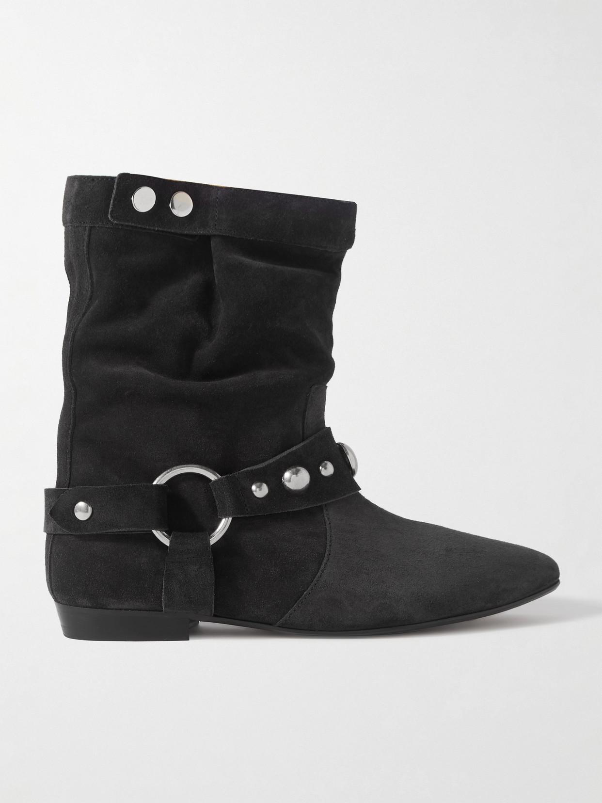 ISABEL MARANT Stania Studded Suede Ankle Boots | endource