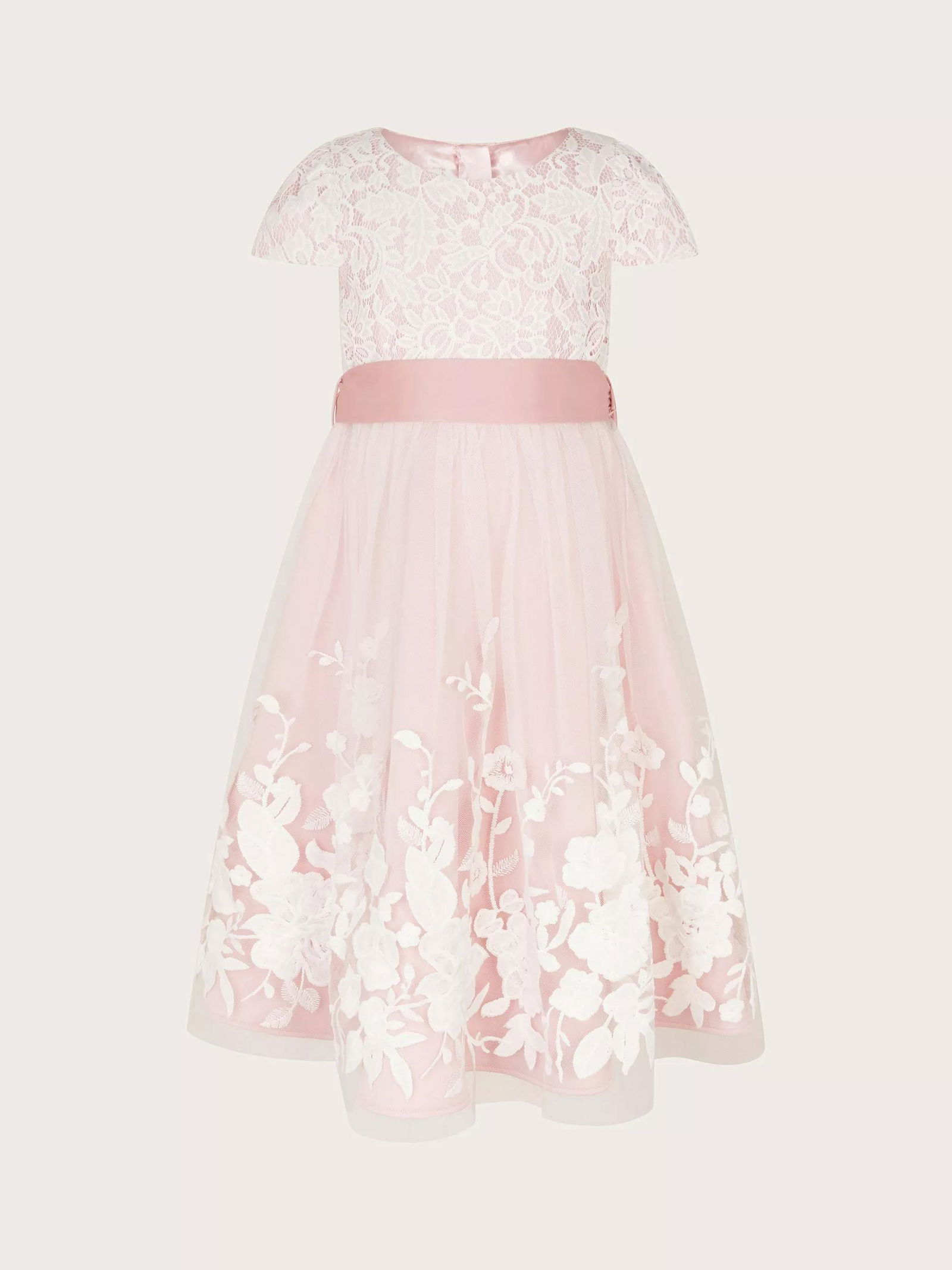 Monsoon Sorcha Embroidered Lace Maxi Dress in Dusky Pink | endource