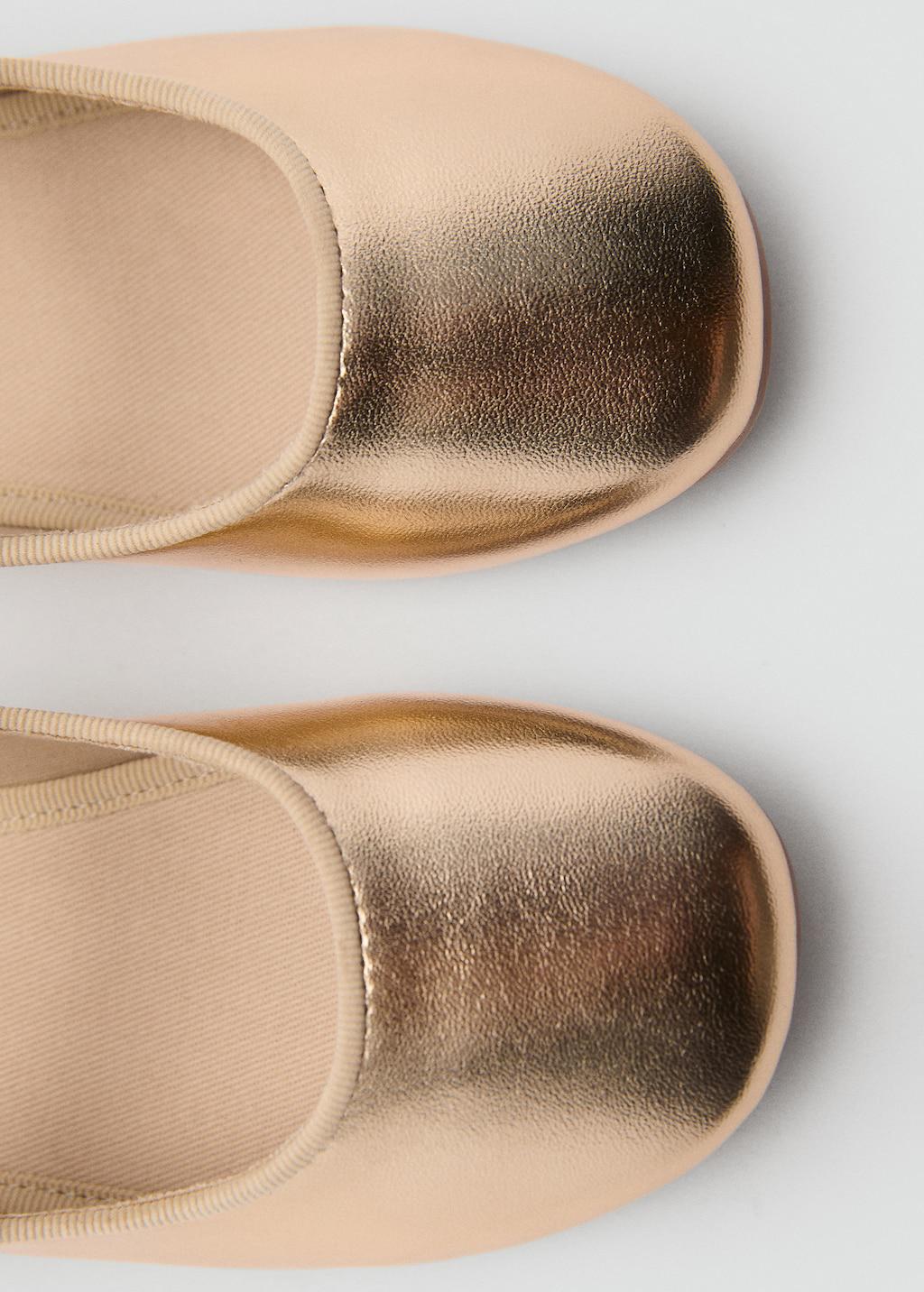 MANGO Ballet Flats With Metallic Strap | endource