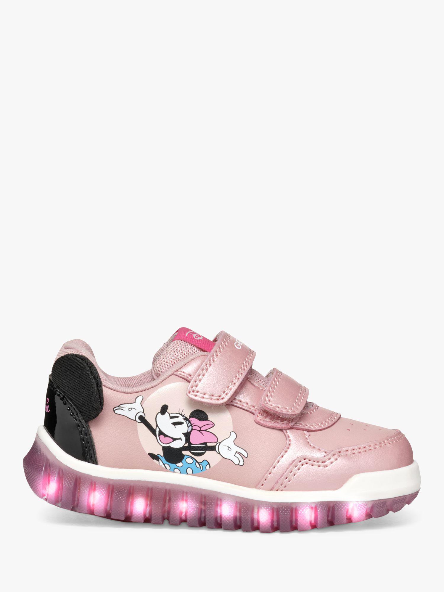 Geox Lightlyloo Disney Minnie Mouse Light Up Trainers, Old Rose/Black ...