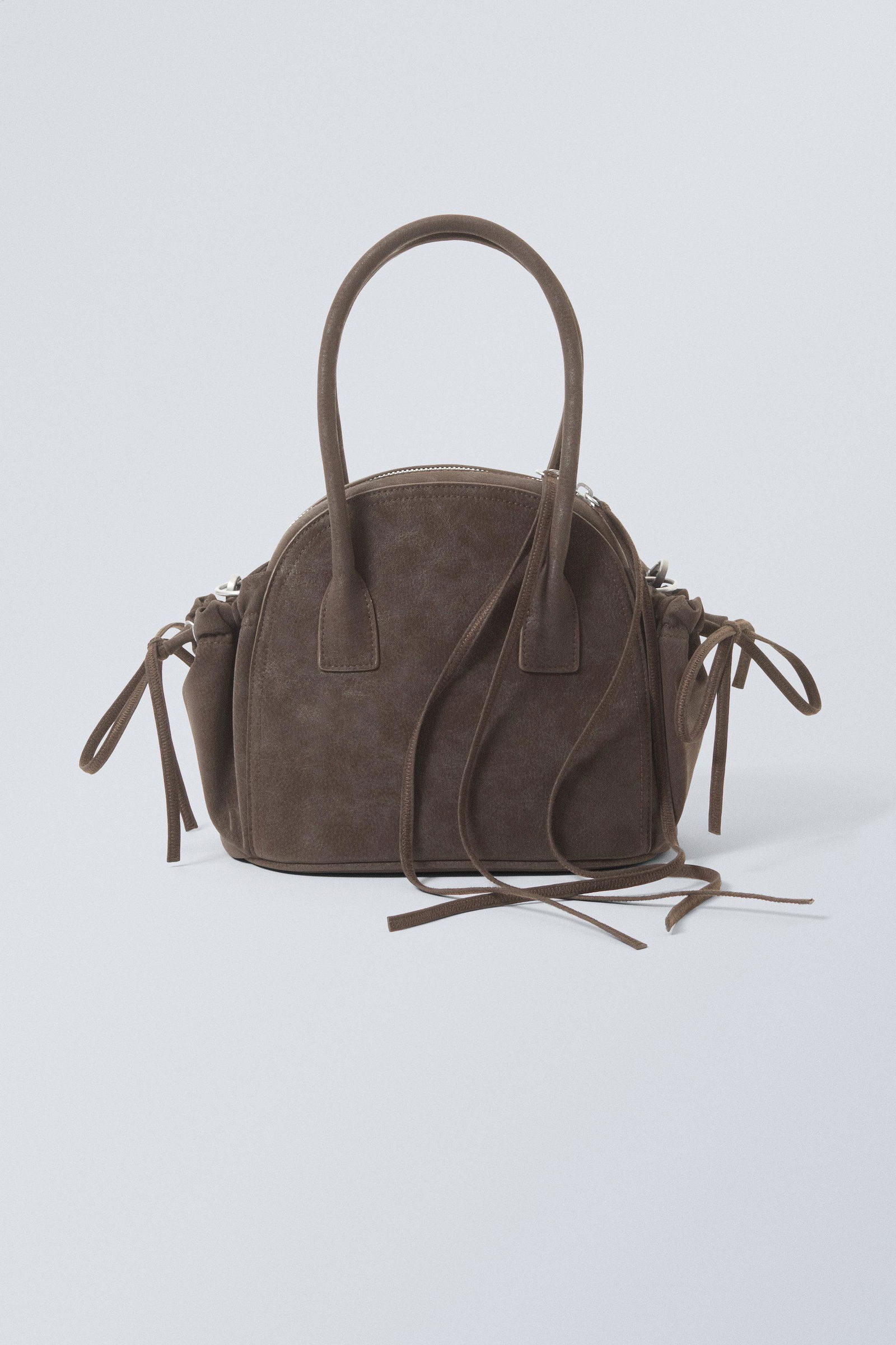 WEEKDAY Strappy Faux Leather Bag in Dark Brown | endource