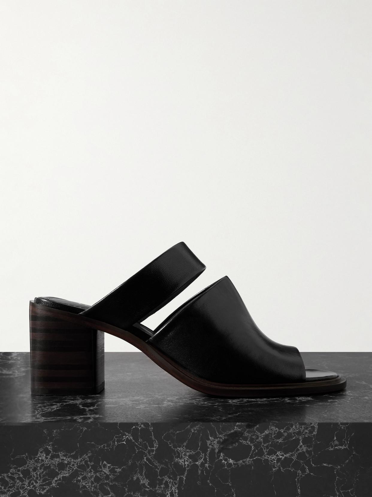 LEMAIRE Leather Mules in Black | endource