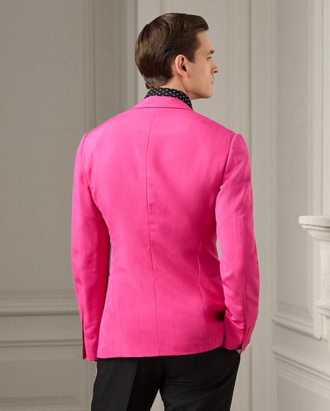 RALPH LAUREN PURPLE LABEL Kent Handmade Silk Shantung Jacket in Pink ...