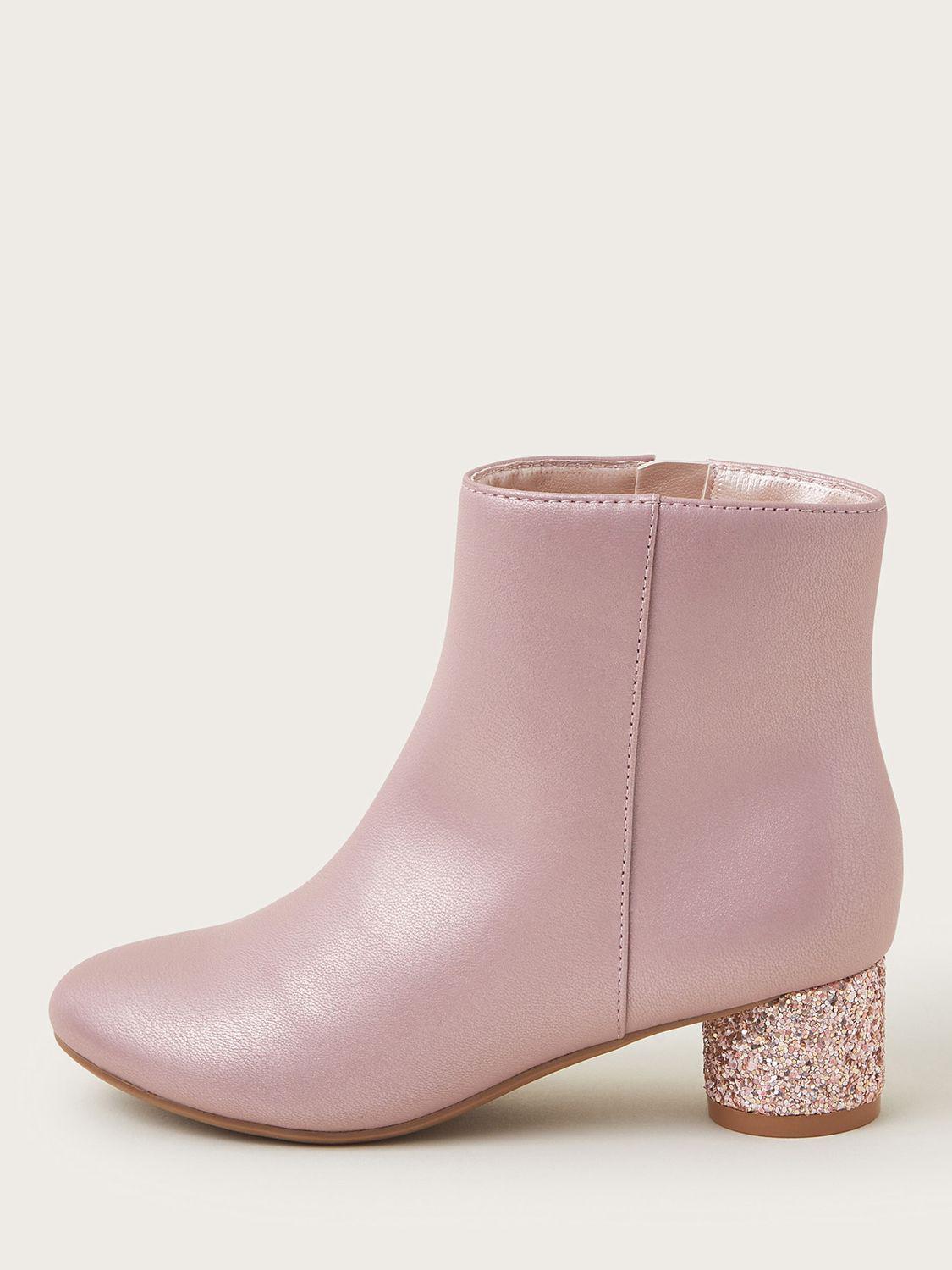 Monsoon Shimmer Heel Boots in Pink | endource