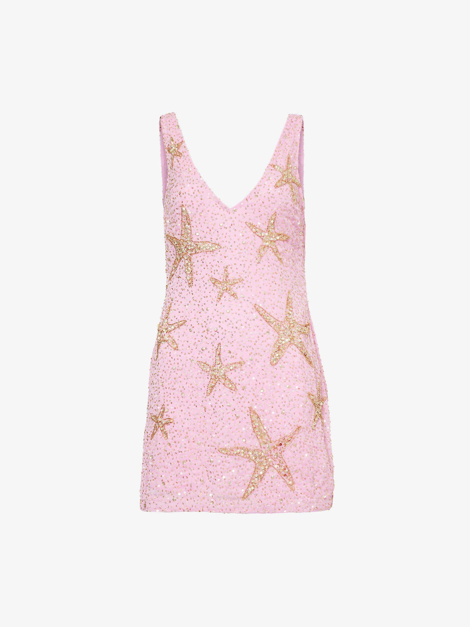 RIXO Christabel Bead-Embroidered Woven Mini Dress in Starfish Lilac ...