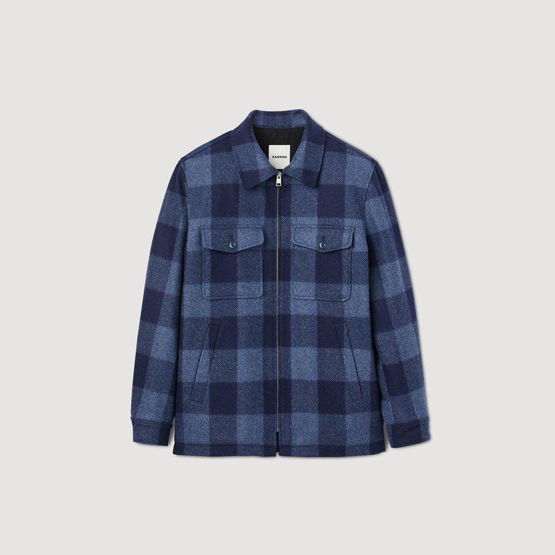 SANDRO Check Jacket in Blue | endource