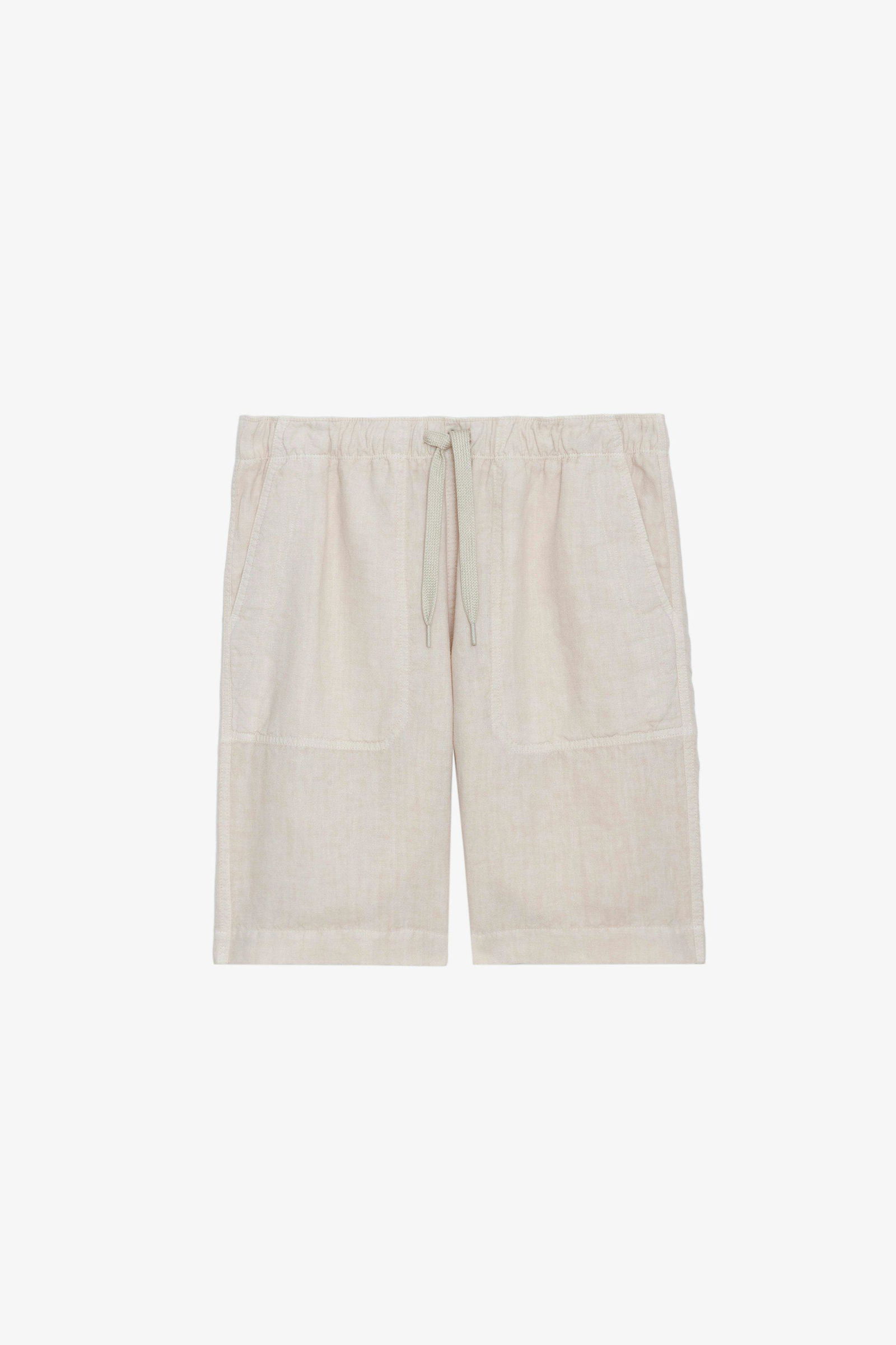 ZADIG & VOLTAIRE Pixel Linen Bermuda Shorts in Naturel | Endource