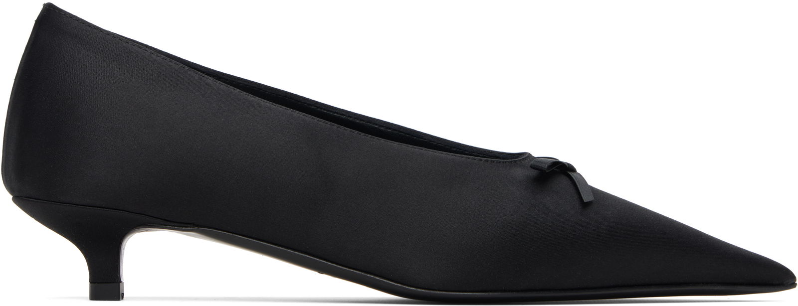 TOTEME Bow Satin Kitten Heels | endource
