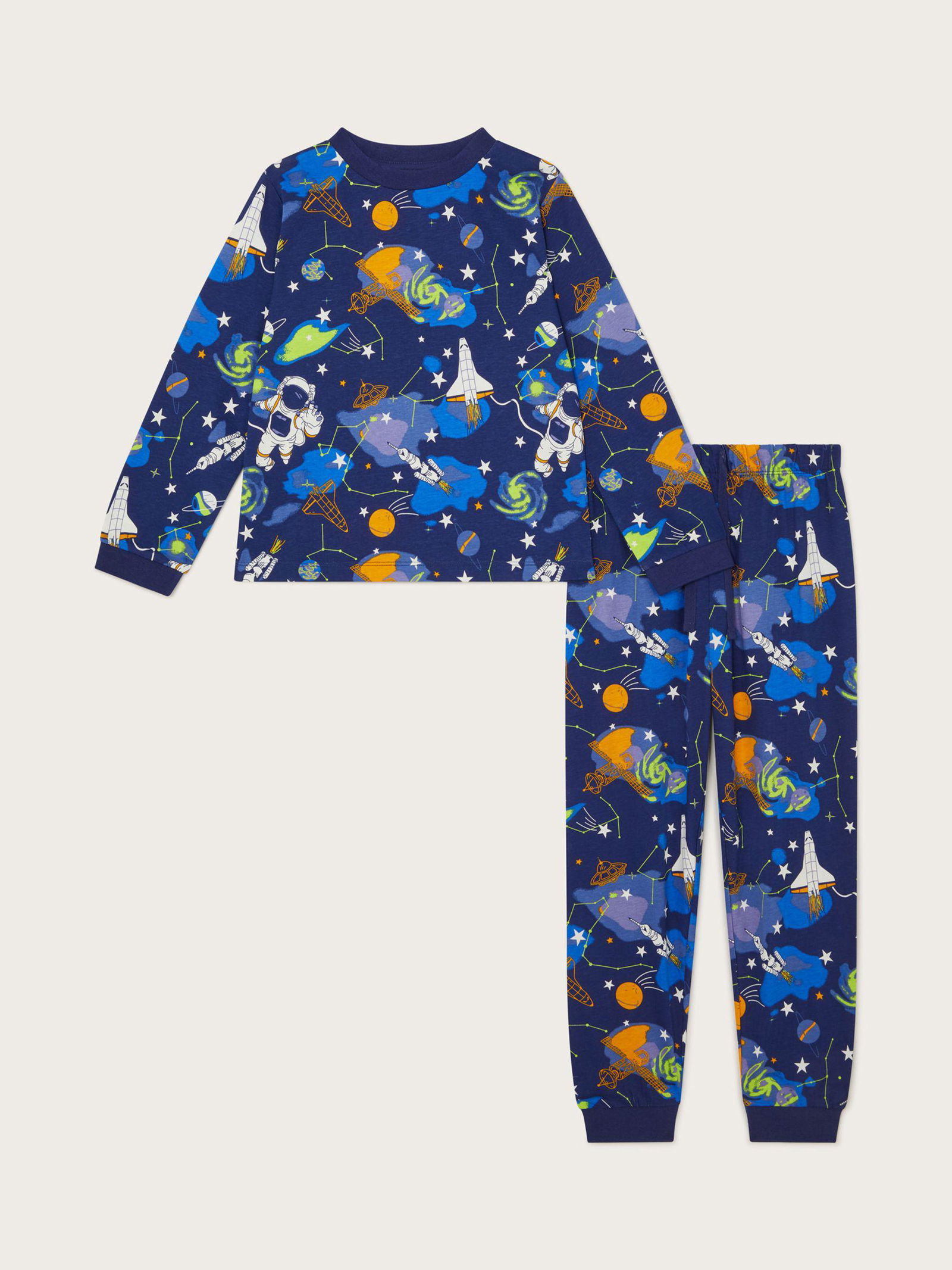 Monsoon Kids' Space Print Cotton Pyjamas | endource