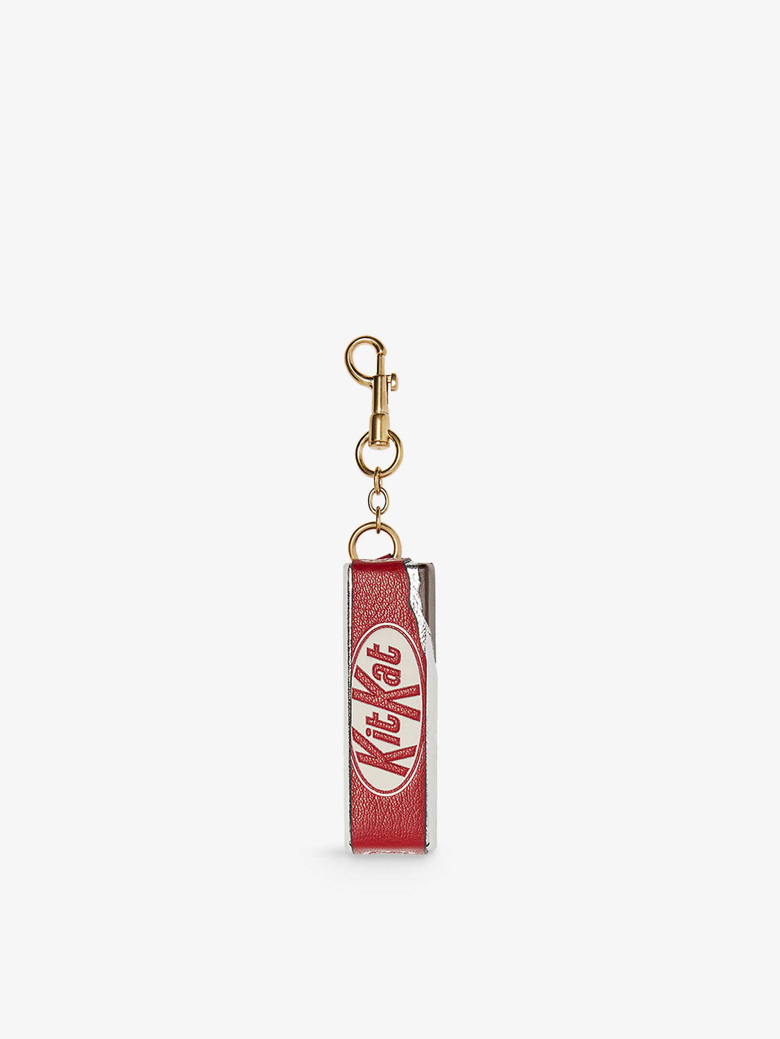 ANYA HINDMARCH Kit Kat Leather Keyring in RED | endource