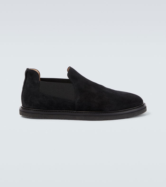 THE ROW Parker Suede Slip-On Shoes | endource
