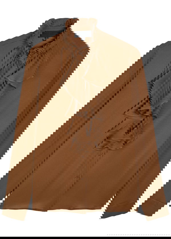 NILI LOTAN Lily Ruffled Silk Blouse | endource