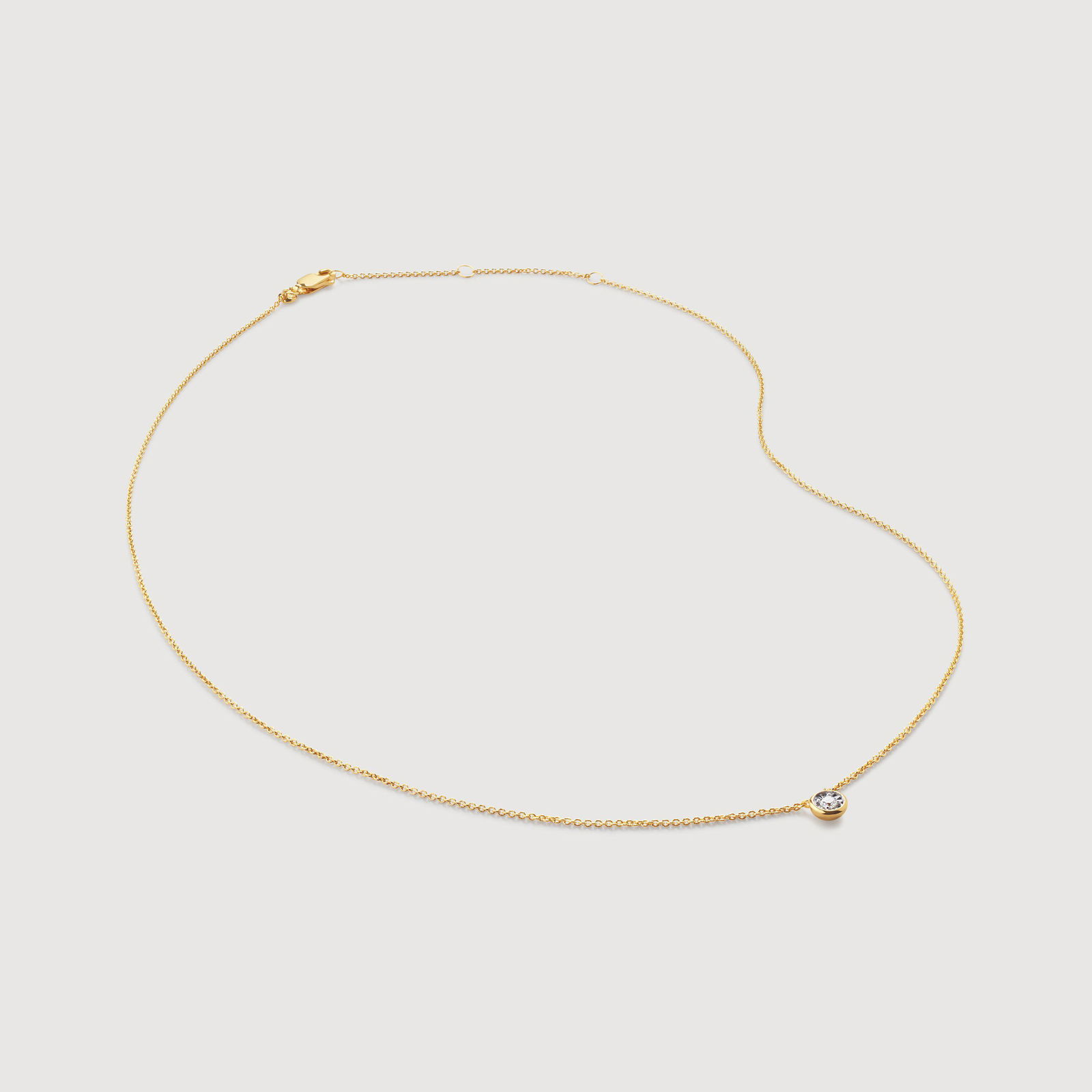 MONICA VINADER Lab Grown Diamond Solitaire Chain Necklace in 18k Gold ...
