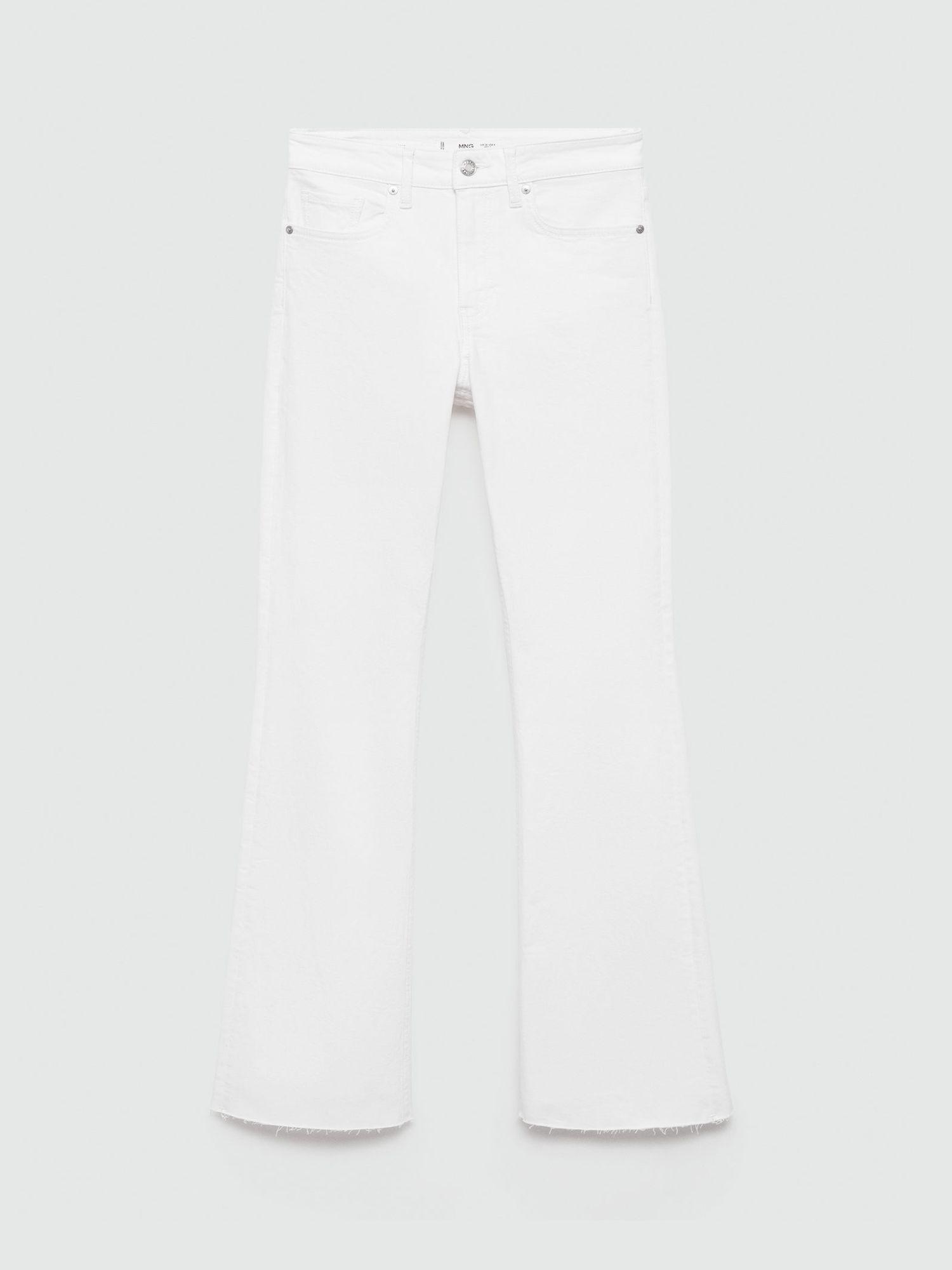 MANGO Fiona Mid Rise Flare Jeans in White | Endource