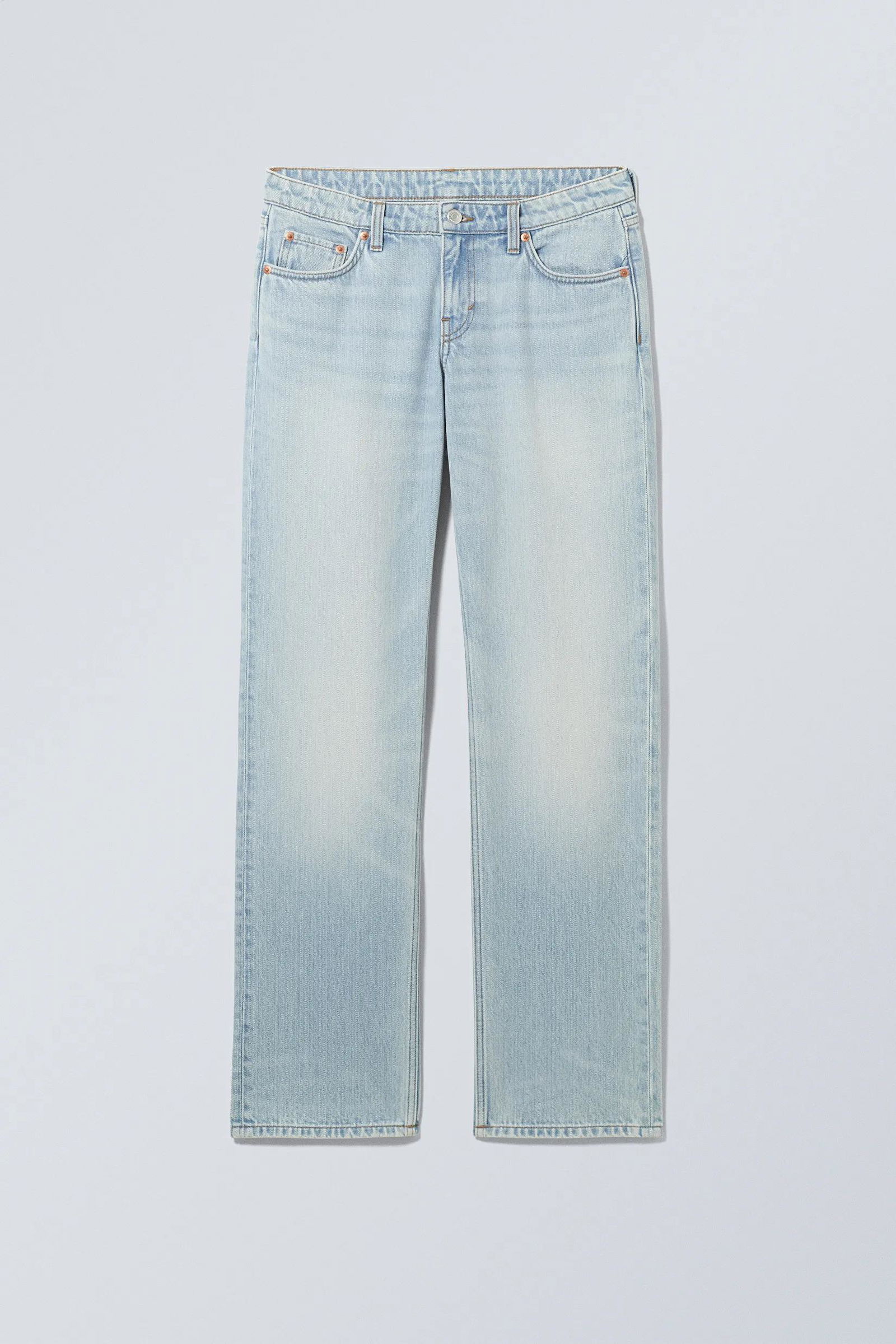 WEEKDAY Arrow Low Straight Jeans in Aeon Blue - Light Blue | endource