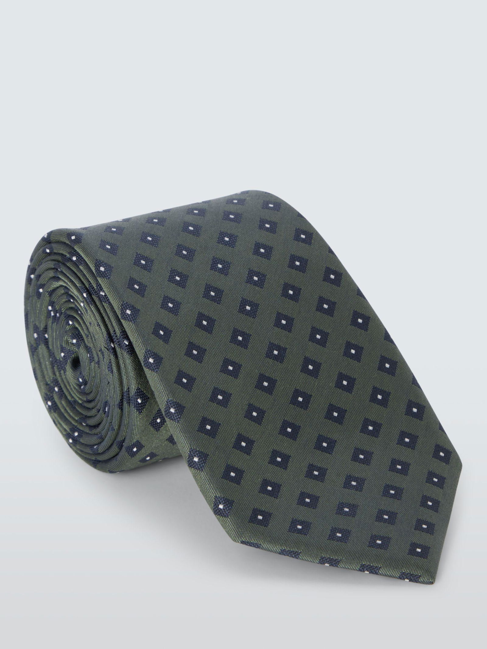 JOHN LEWIS Silk Diamond Pattern Tie in Green | endource