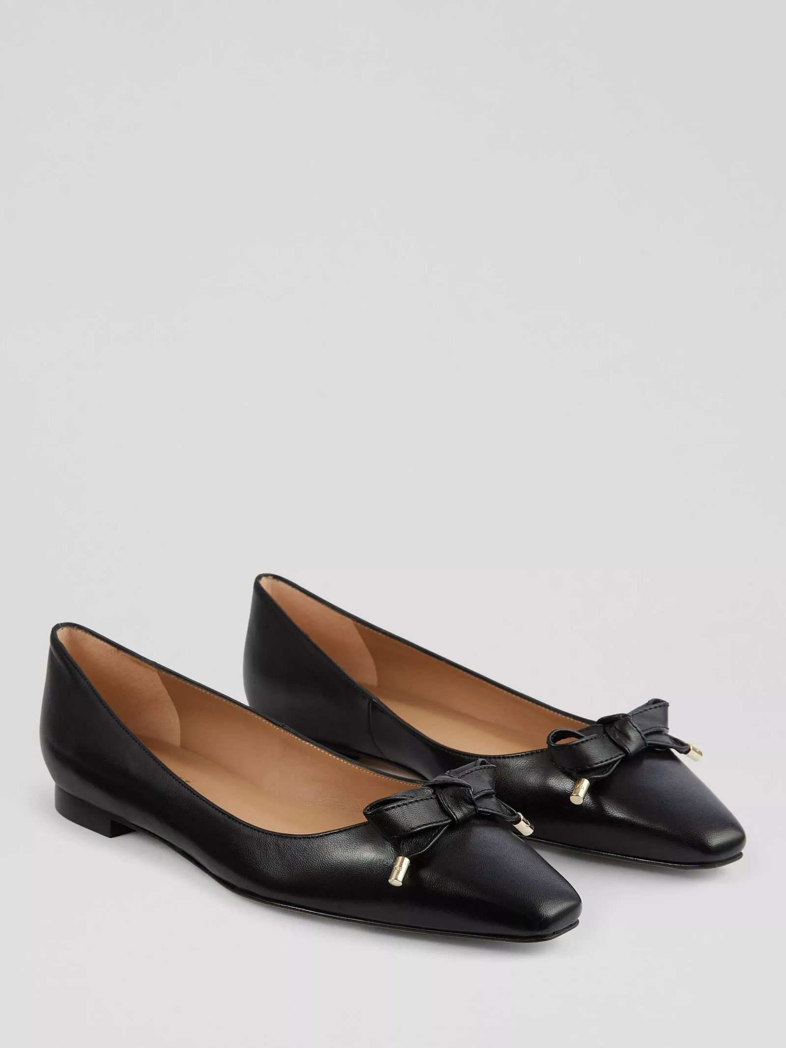 L.K. BENNETT L.K.Bennett Mabel Leather Eyelet Bow Ballerina Pumps ...