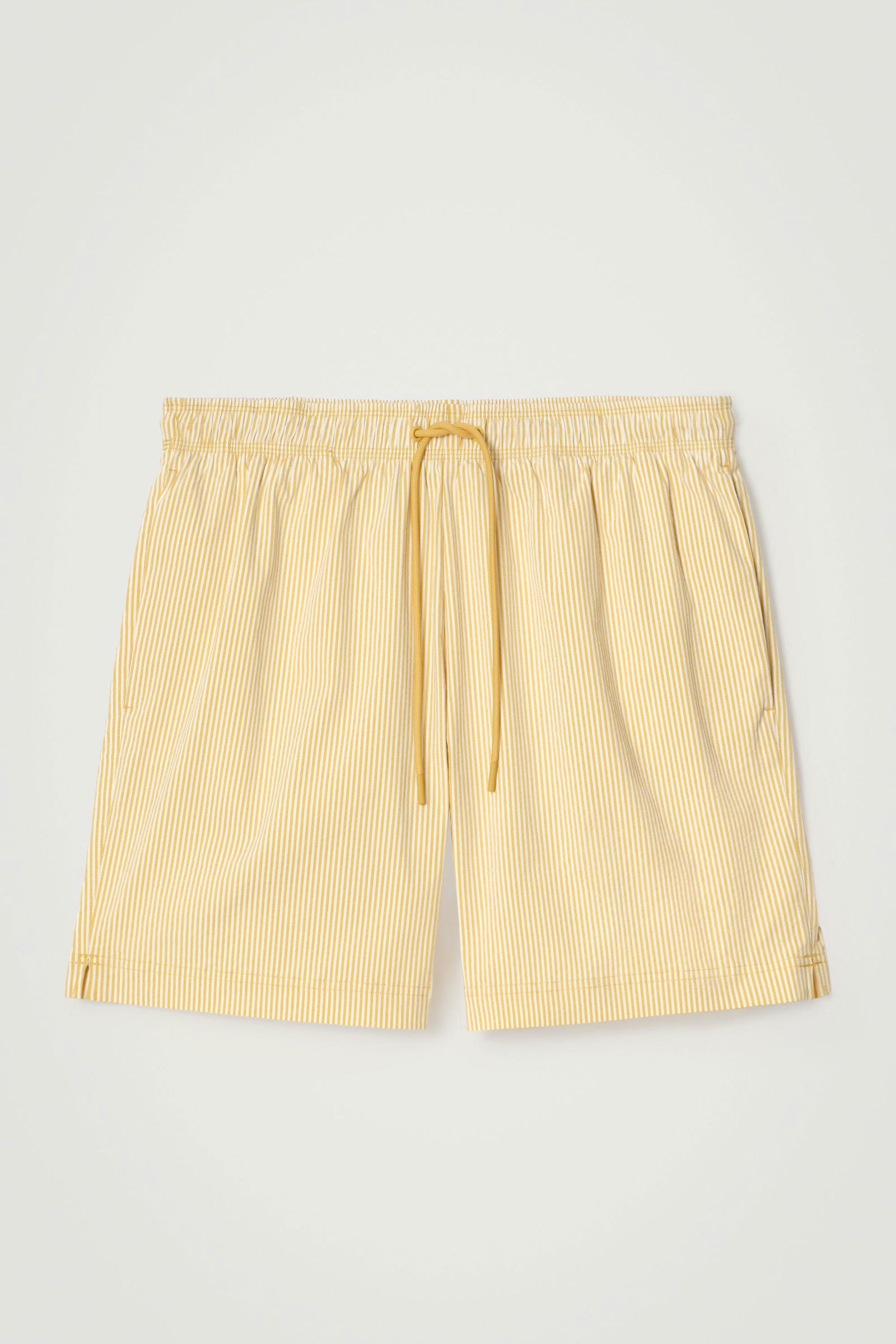 COS Striped Seersucker Swim Shorts in YELLOW / STRIPED | endource